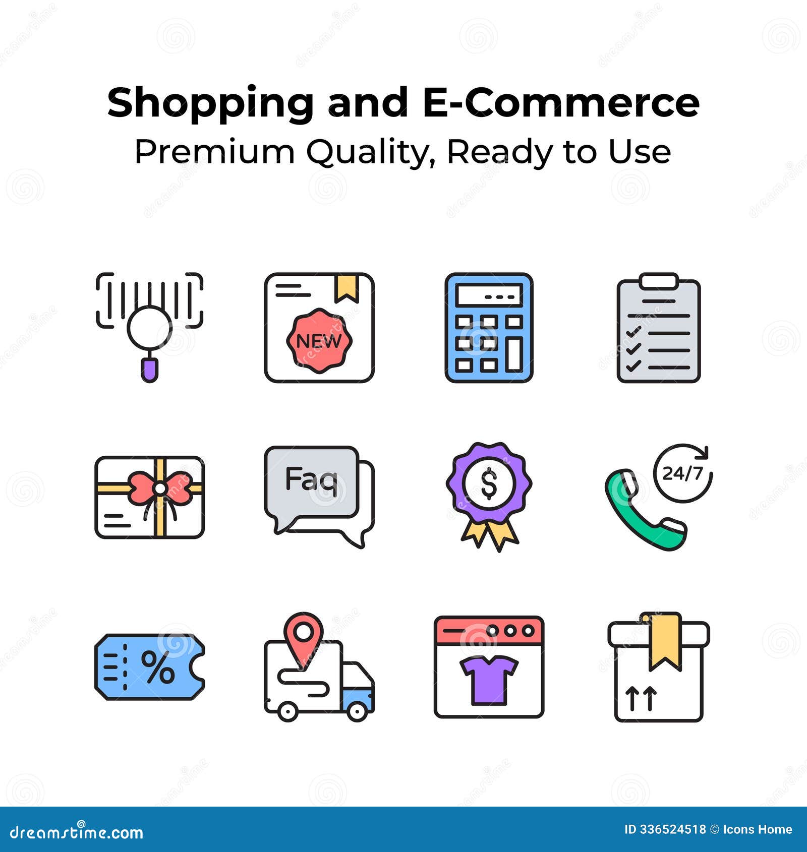 A Versatile Icon Set Covering Key Aspects of Retail and Services Stock ...