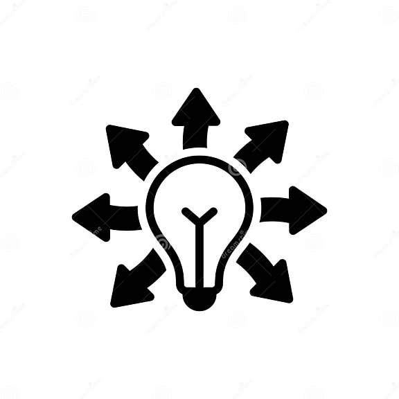 Black Solid Icon for Versatile Idea, Versatile and Solution Stock ...