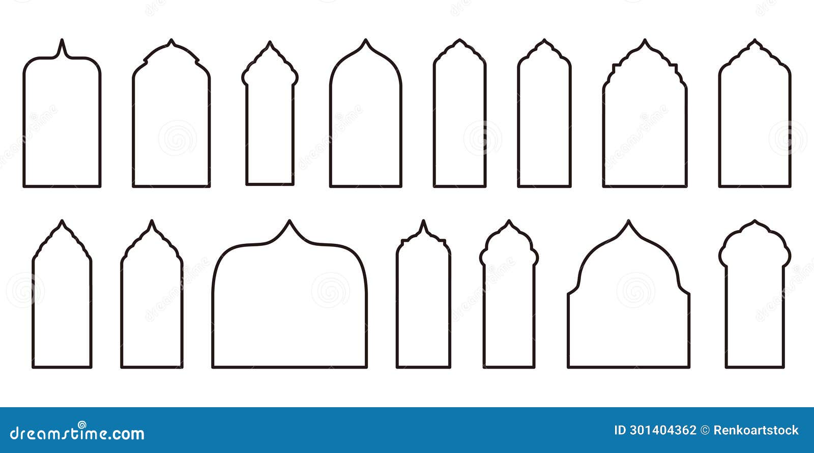 Versatile Islamic Style Outline Borders and Frame Design Templates ...