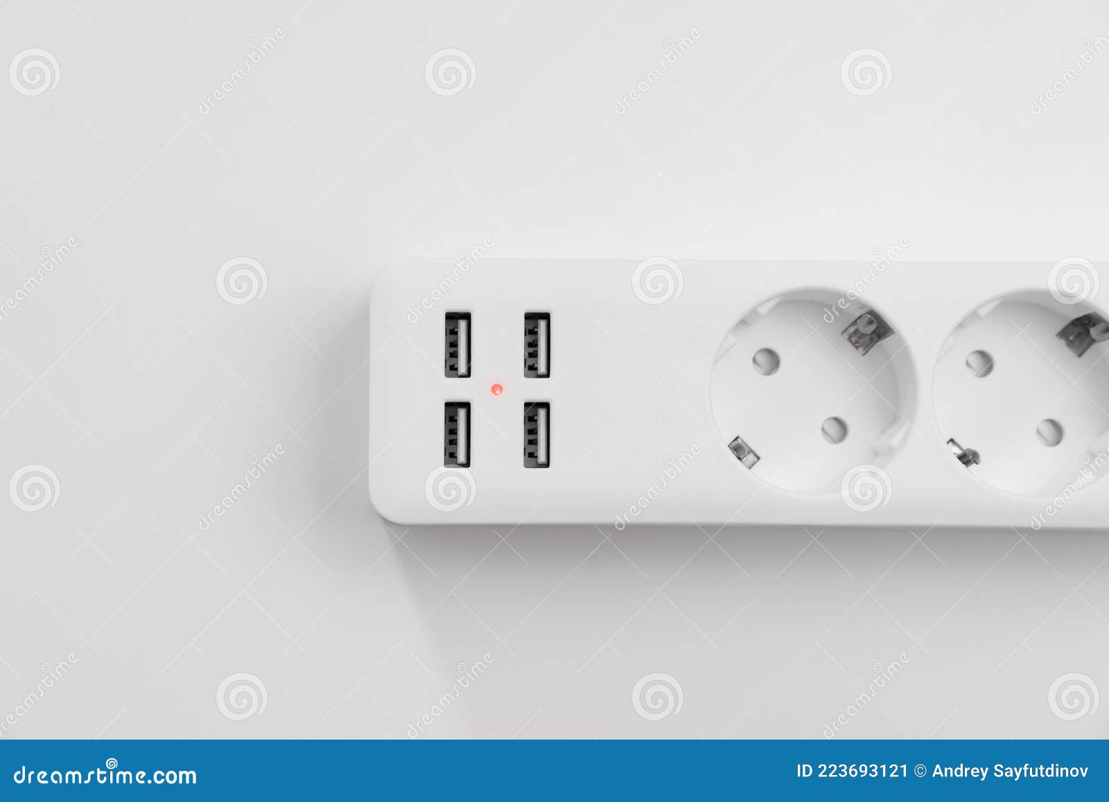 A Versatile Modern White Extension Cord With Sockets And Usb Ports ...