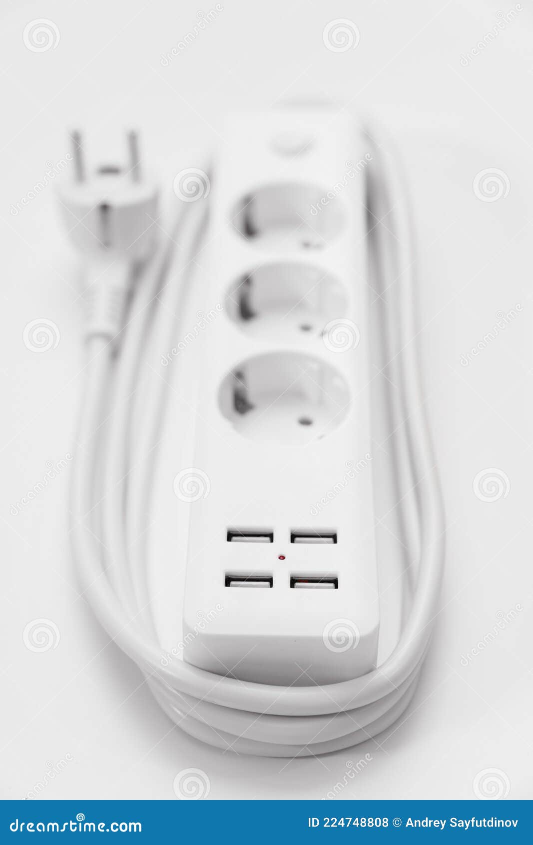 A Versatile Modern White Extension Cord With Sockets And Usb Ports ...