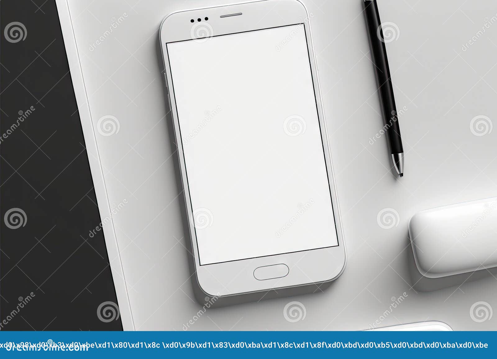 Versatile Phone Mockup White Screen Top View. Ai Generative Stock ...