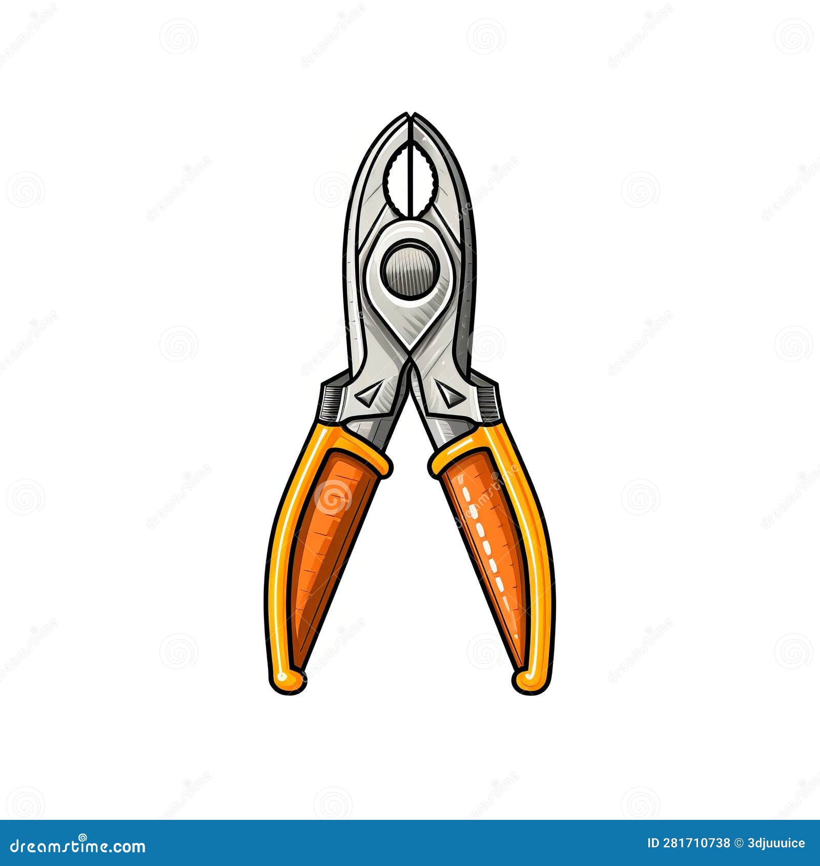 Versatile Pliers Construction Tool Cartoon Square Illustration. Stock ...