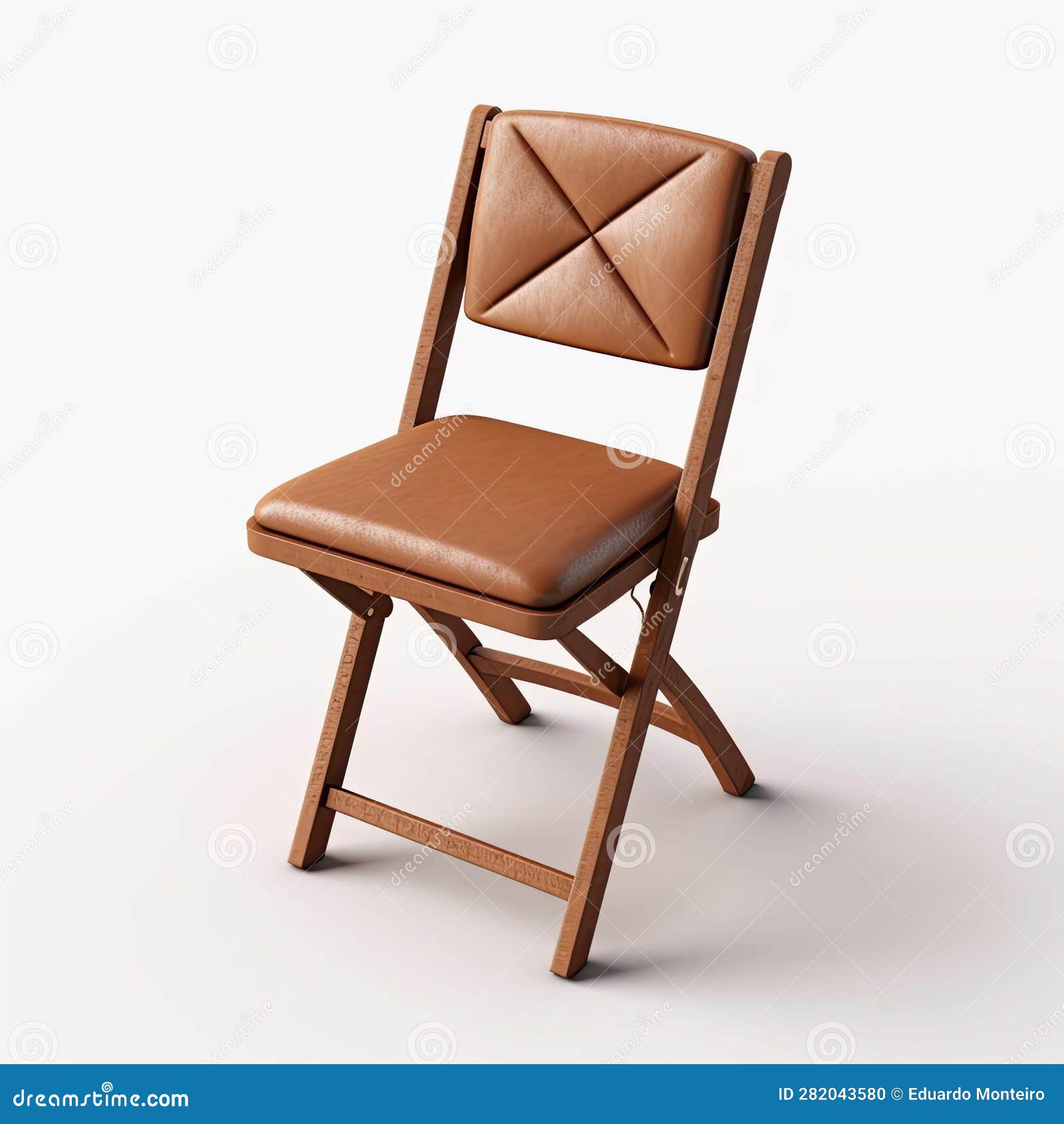 A Versatile and Practical Wooden Folding Chair with a Cushioned Seat ...