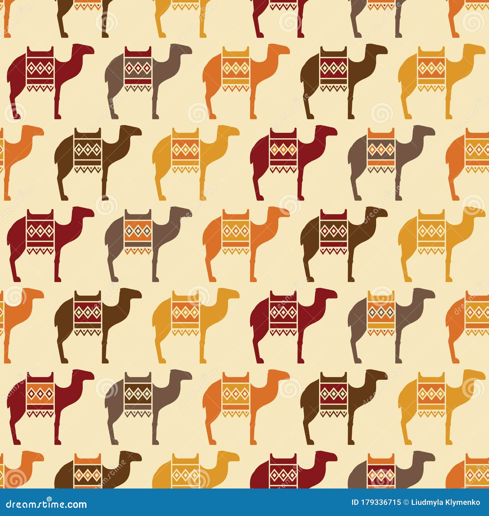 A Versatile Seamless Pattern Consisting of Camels with Saddles on Their ...