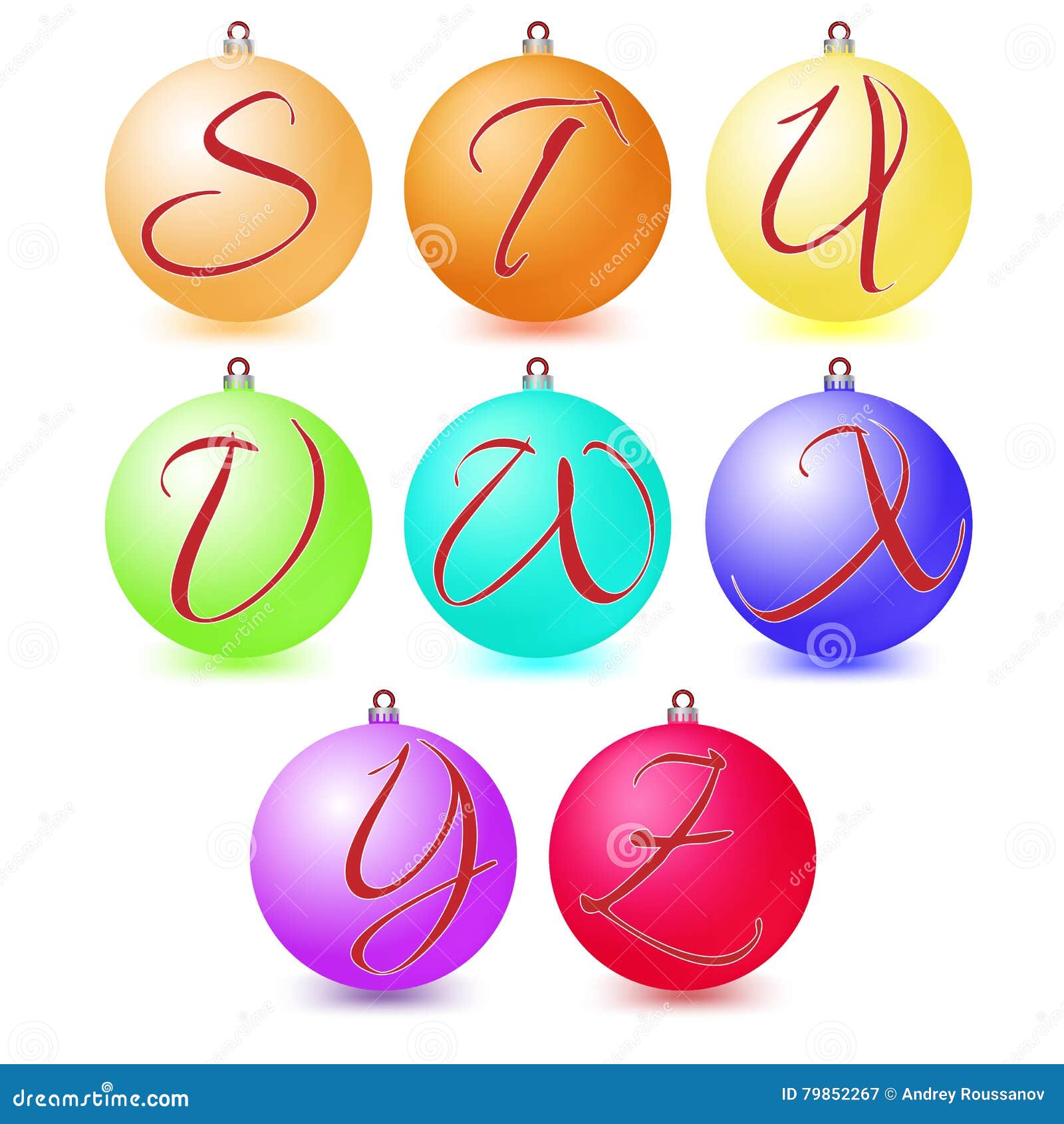 Versatile Set of Alphabet Symbols on Christmas Balls. Stock Vector ...