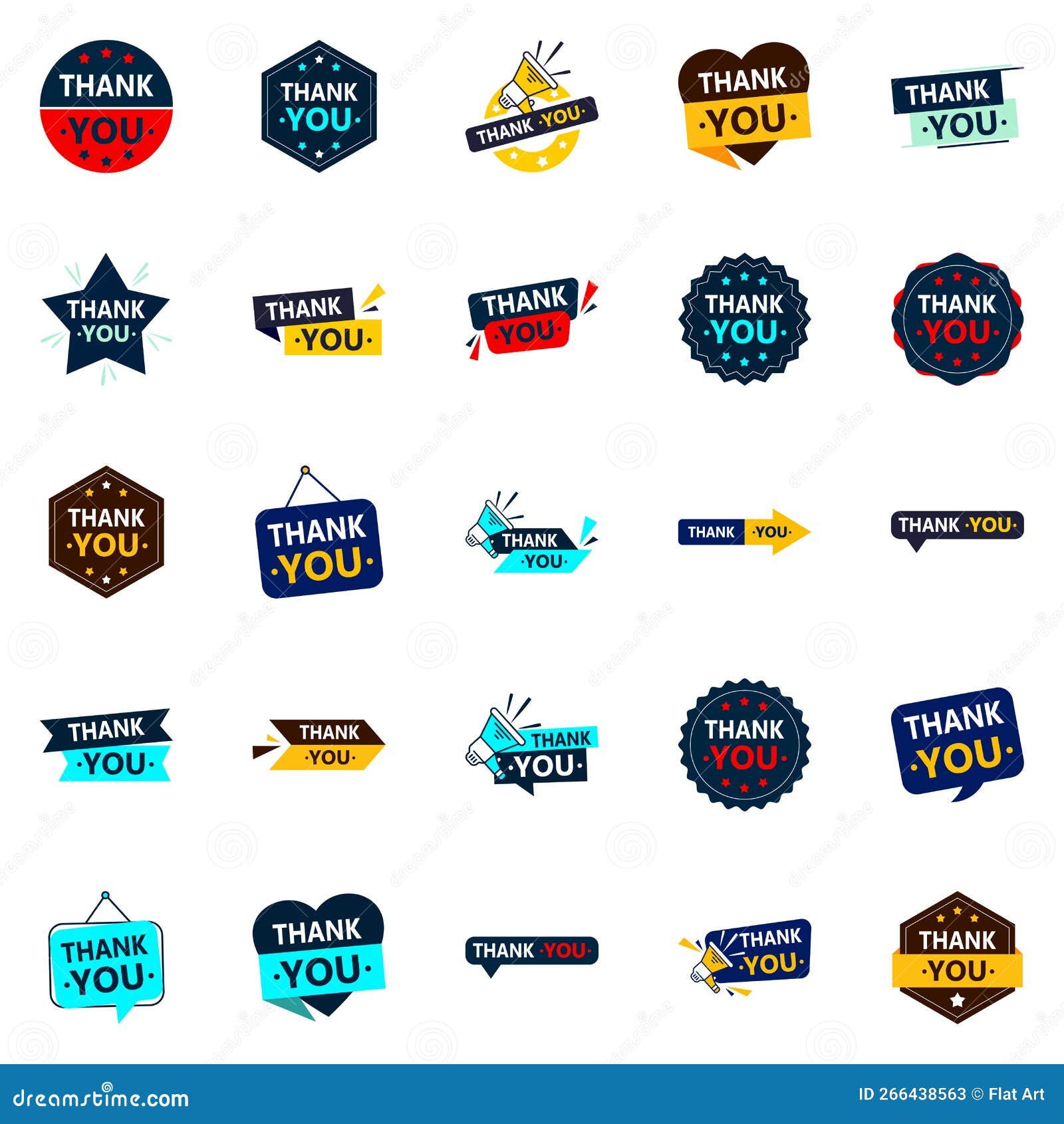 25 Versatile Vector Designs for Thank You Messages Stock Vector ...