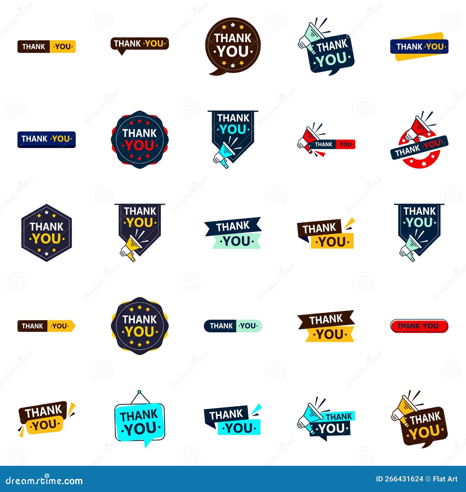 25 Versatile Vector Icons for Any Thank You Situation Stock Vector ...