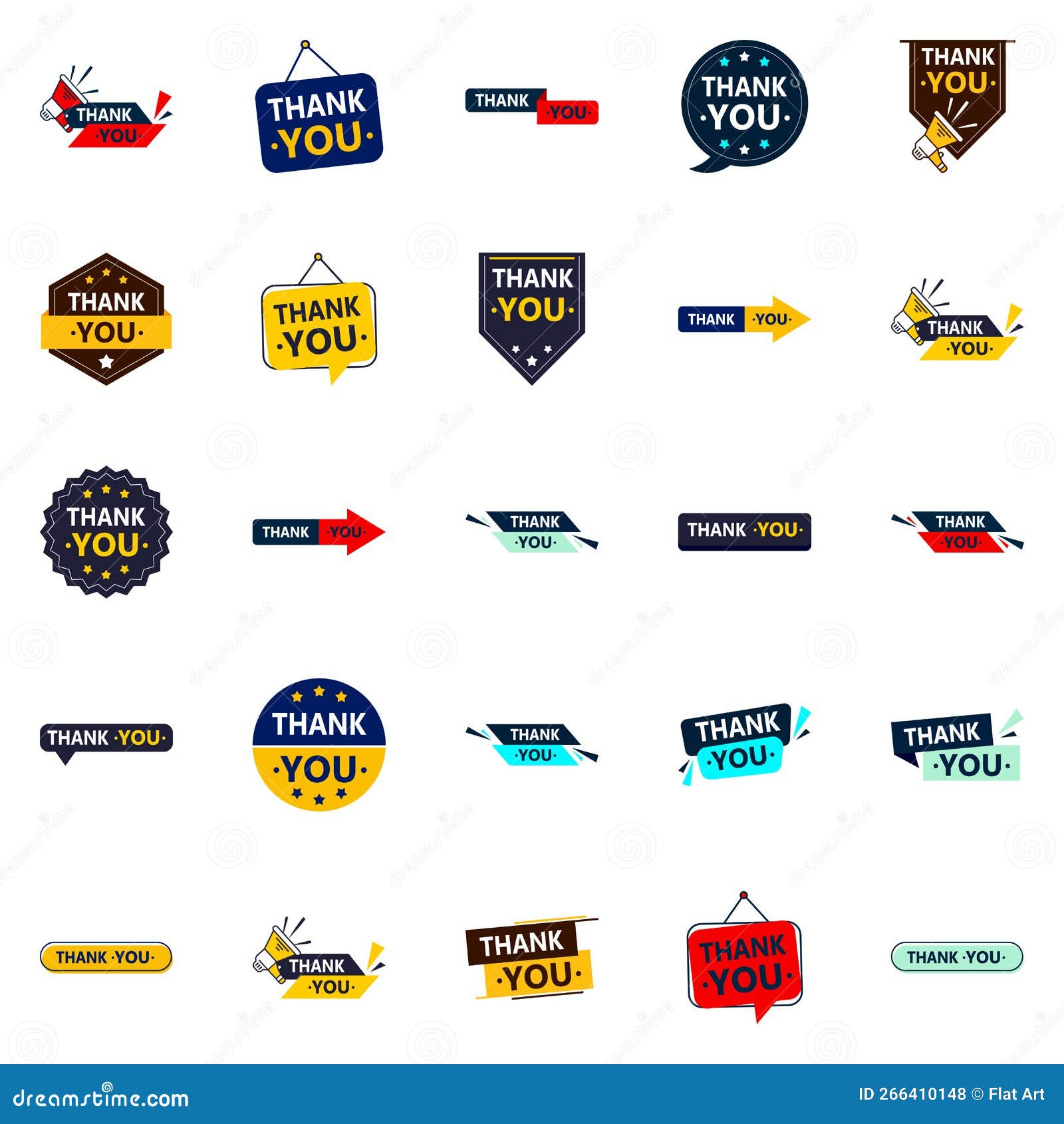 25 Versatile Vector Icons for Thank You Notes Stock Vector ...