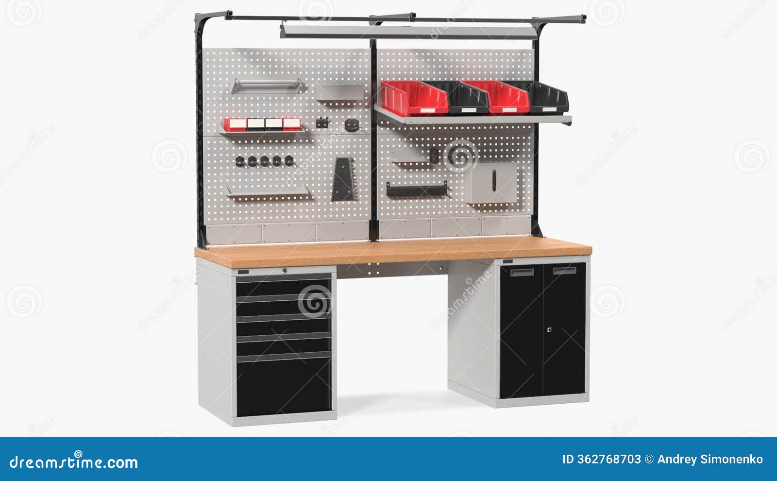 Versatile Workbench with Storage and Tool Organizer Stock Image - Image ...