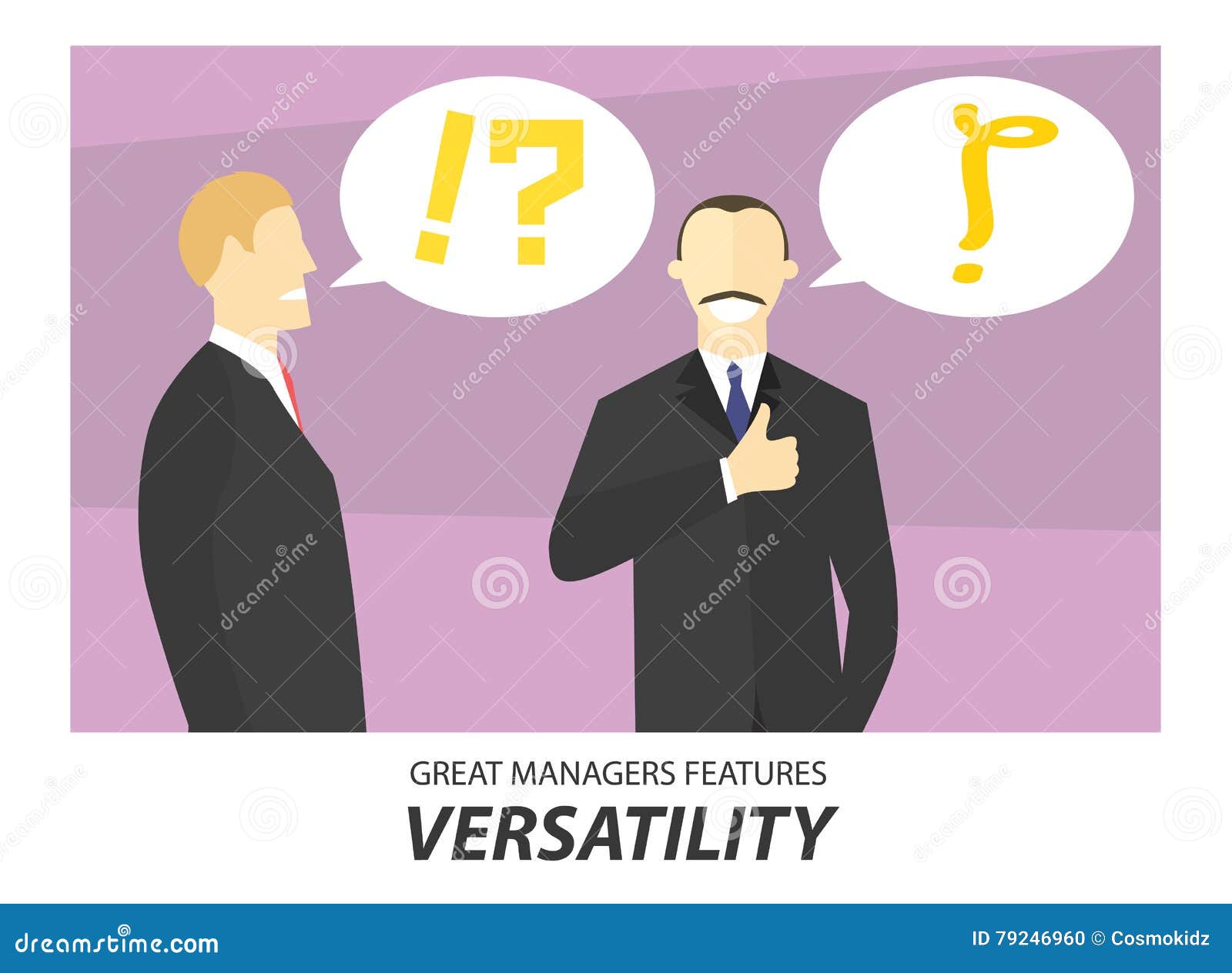 Versatility, Great Managers Features Concept Illustration. Businessman ...