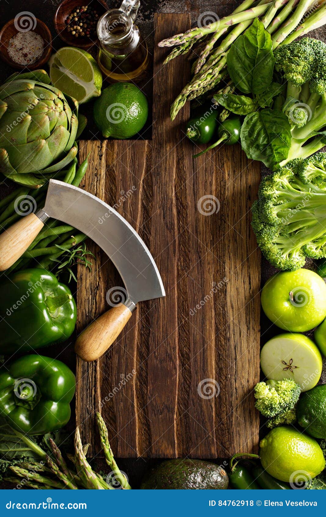 Verscheidenheid Van Groene Groenten En Vruchten Stock Foto - Image of ...