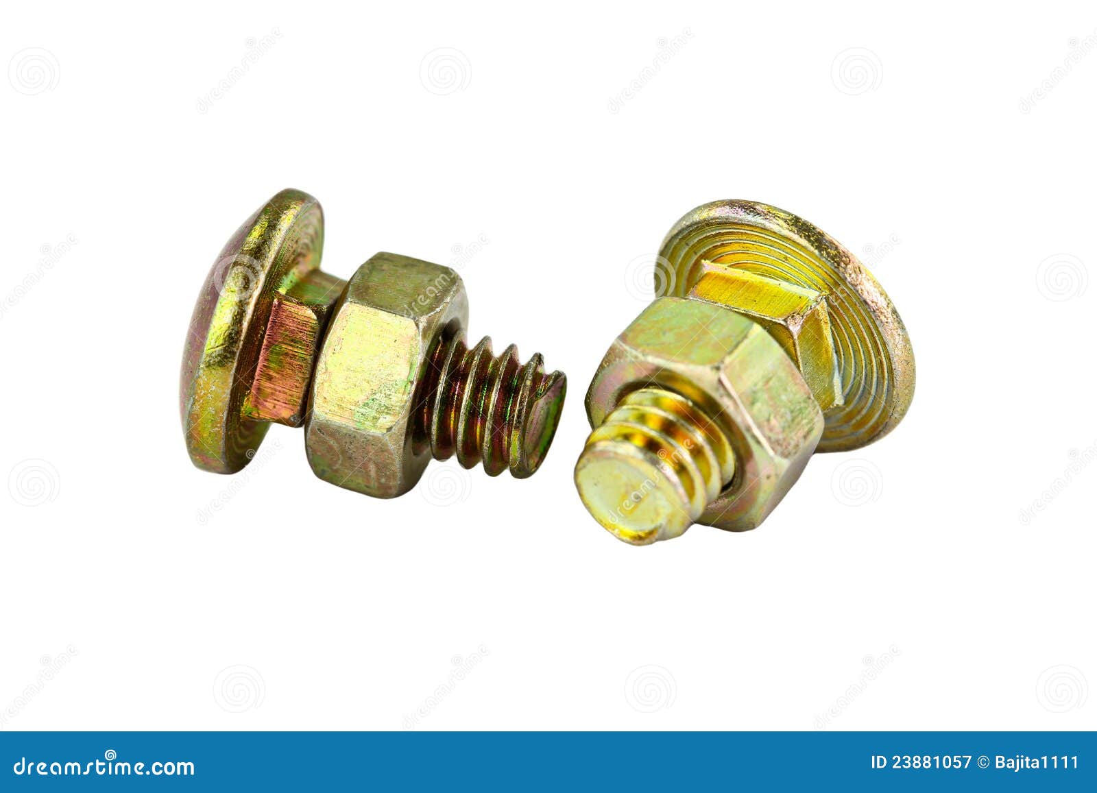 Verschiedene Ansichten Der Schraube Und Der Mutter. Stockbild - Bild ...