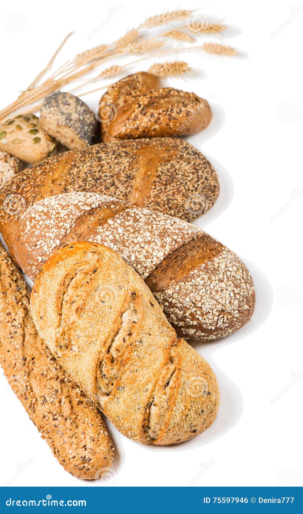 Verschiedene Arten Des Getreidebrotes Stockfoto - Bild von korn ...