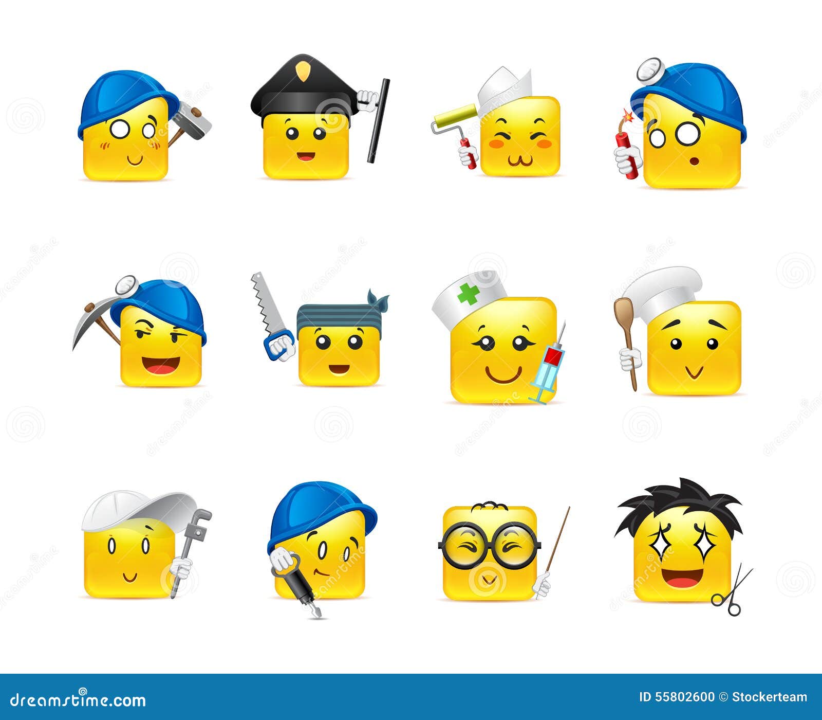 Verschiedene Berufe Smilies Stock Abbildung - Illustration von ...