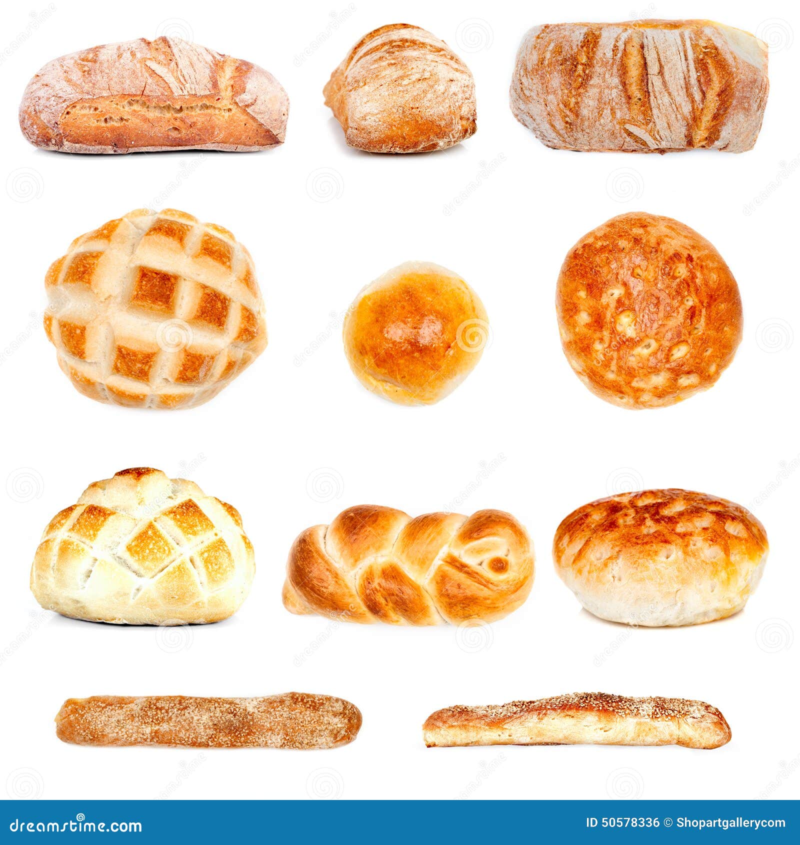 Verschiedene Brot-Arten stockfoto. Bild von collage, französisch - 50578336