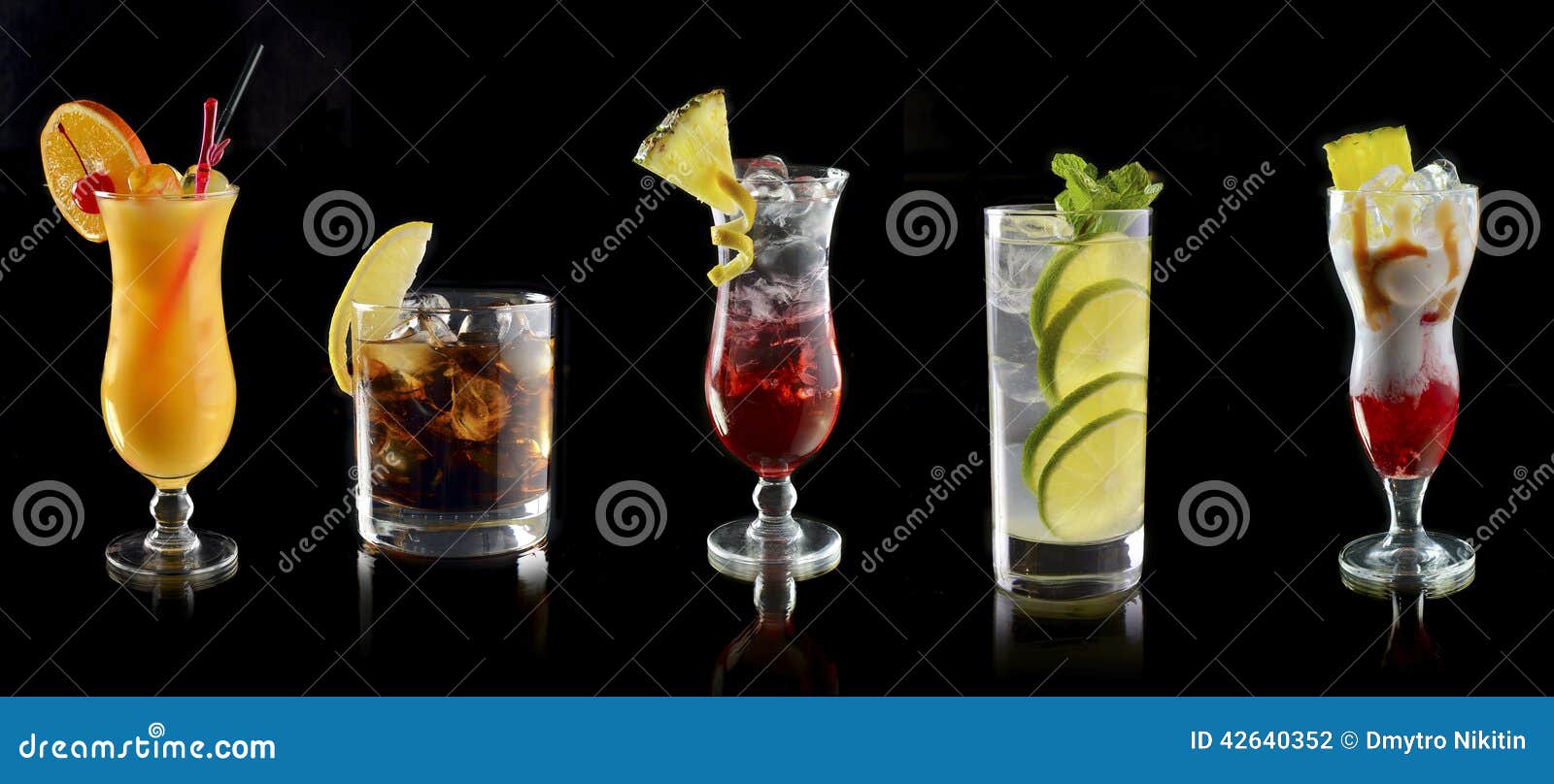 Verschiedene Cocktails an Der Bar Stockfoto - Bild von glas, frisch ...