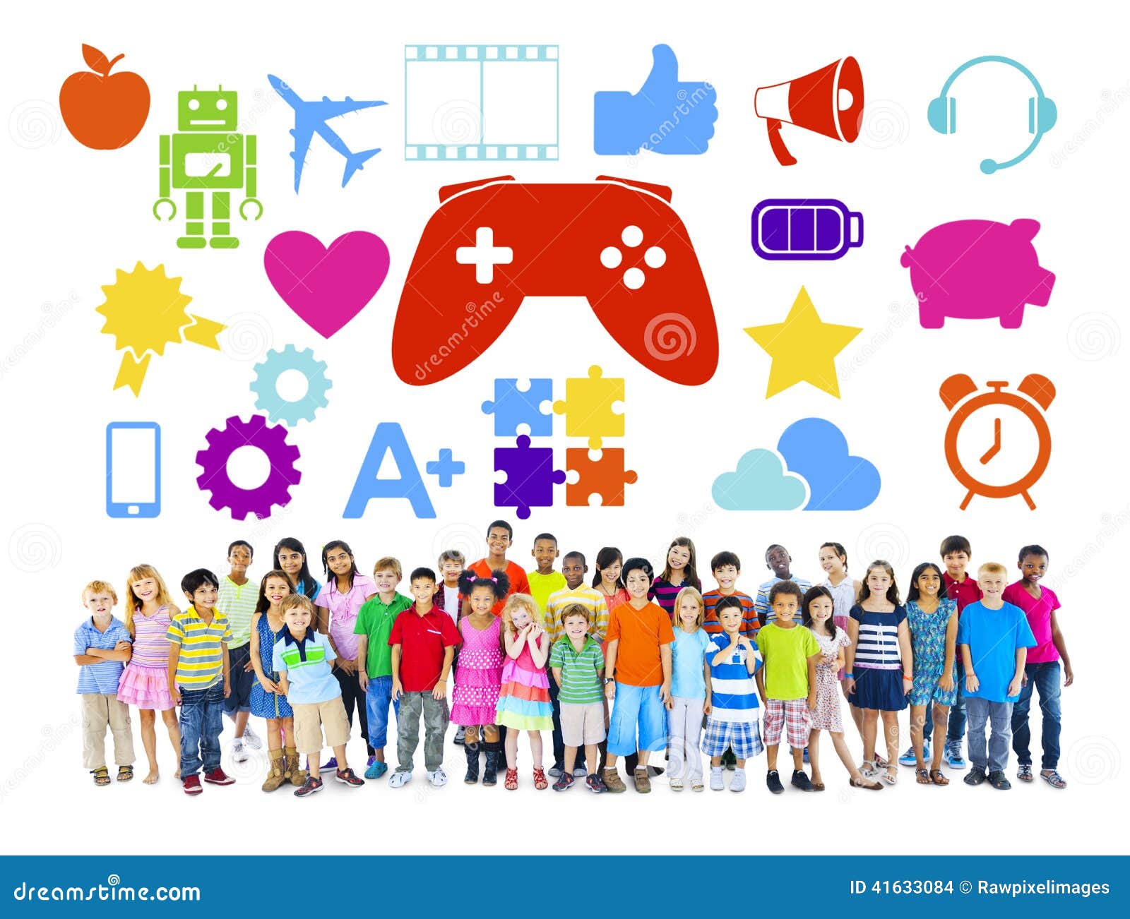 Verschiedene Gruppe Kinder Mit Hobbys Stockfoto - Bild von freunde ...