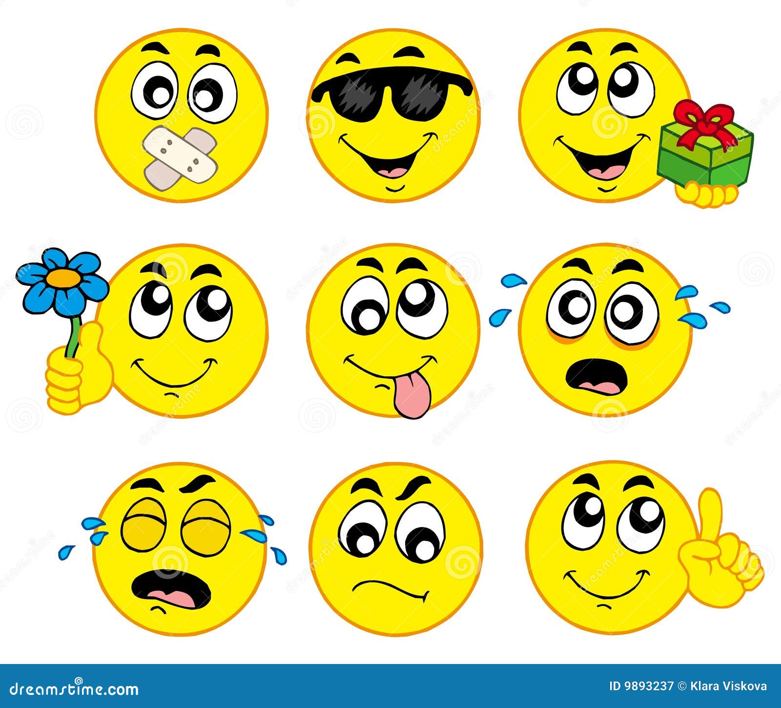 Verschiedene smiley 2 vektor abbildung. Bild von glücklich - 9893237