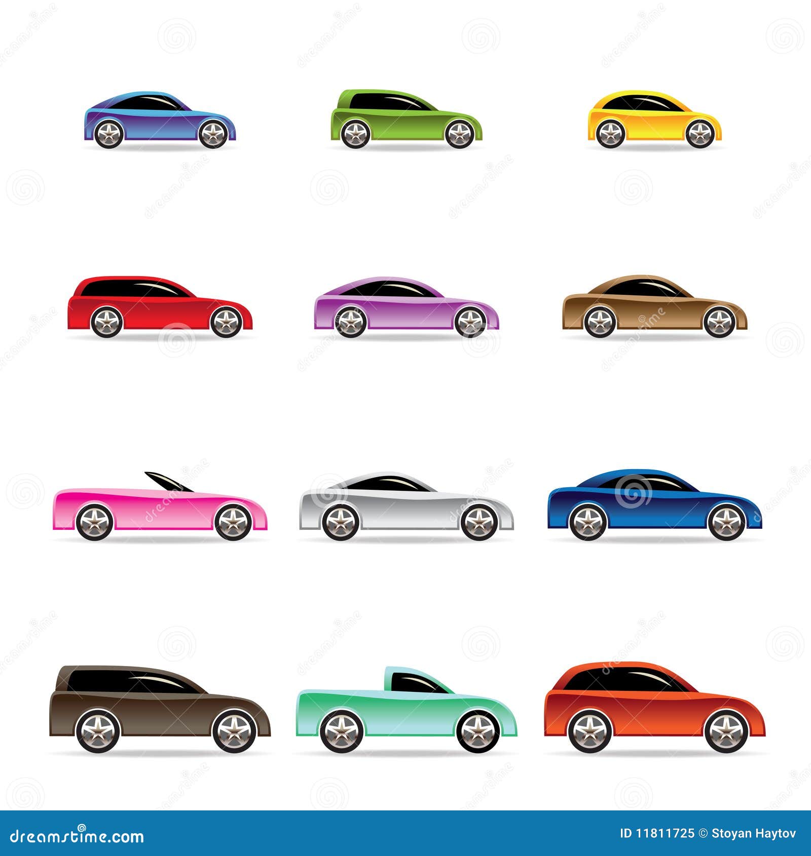 Verschiedene Typen Der Autoikonen Vektor Abbildung - Illustration von ...
