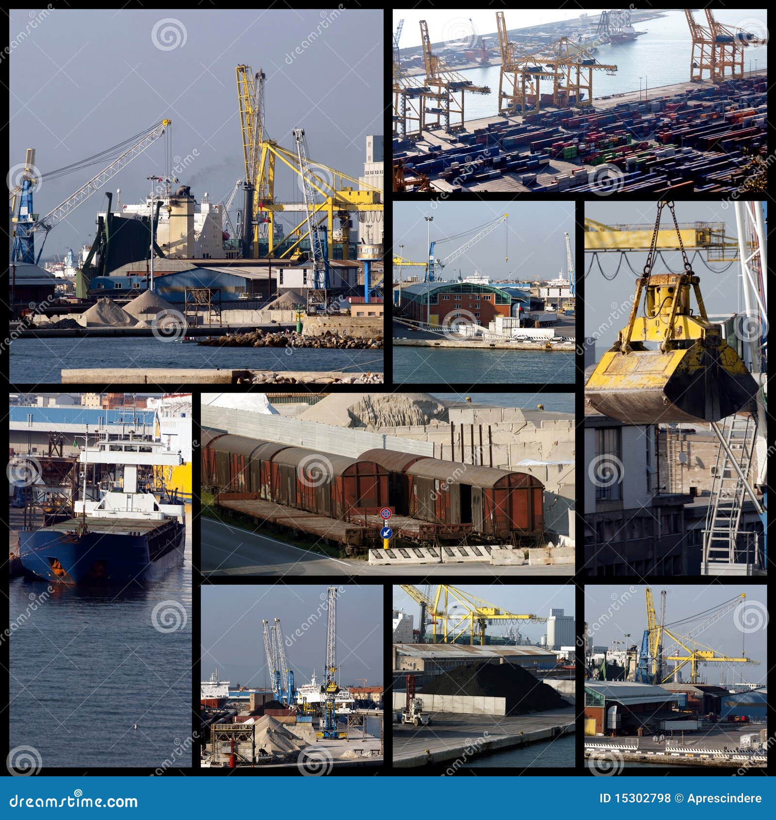Verschiffencollage stockfoto. Bild von farben, zölle - 15302798