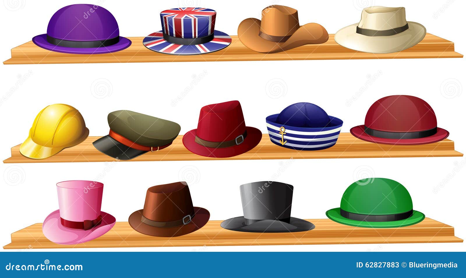 Verschillend soort hoeden vector illustratie. Illustration of cowboy ...