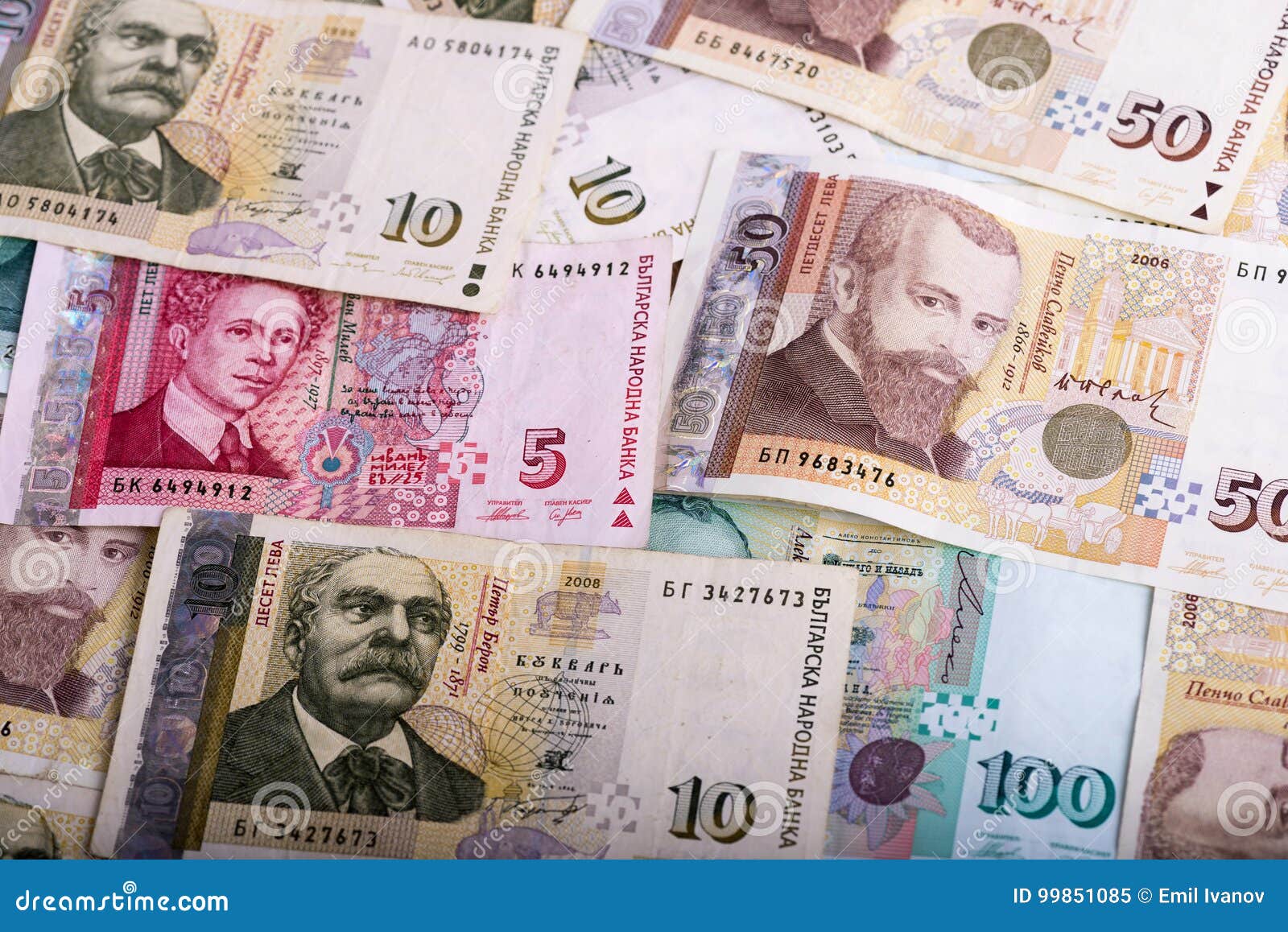 Verschillende Bulgaarse Bankbiljetten Stock Afbeelding - Image of ...