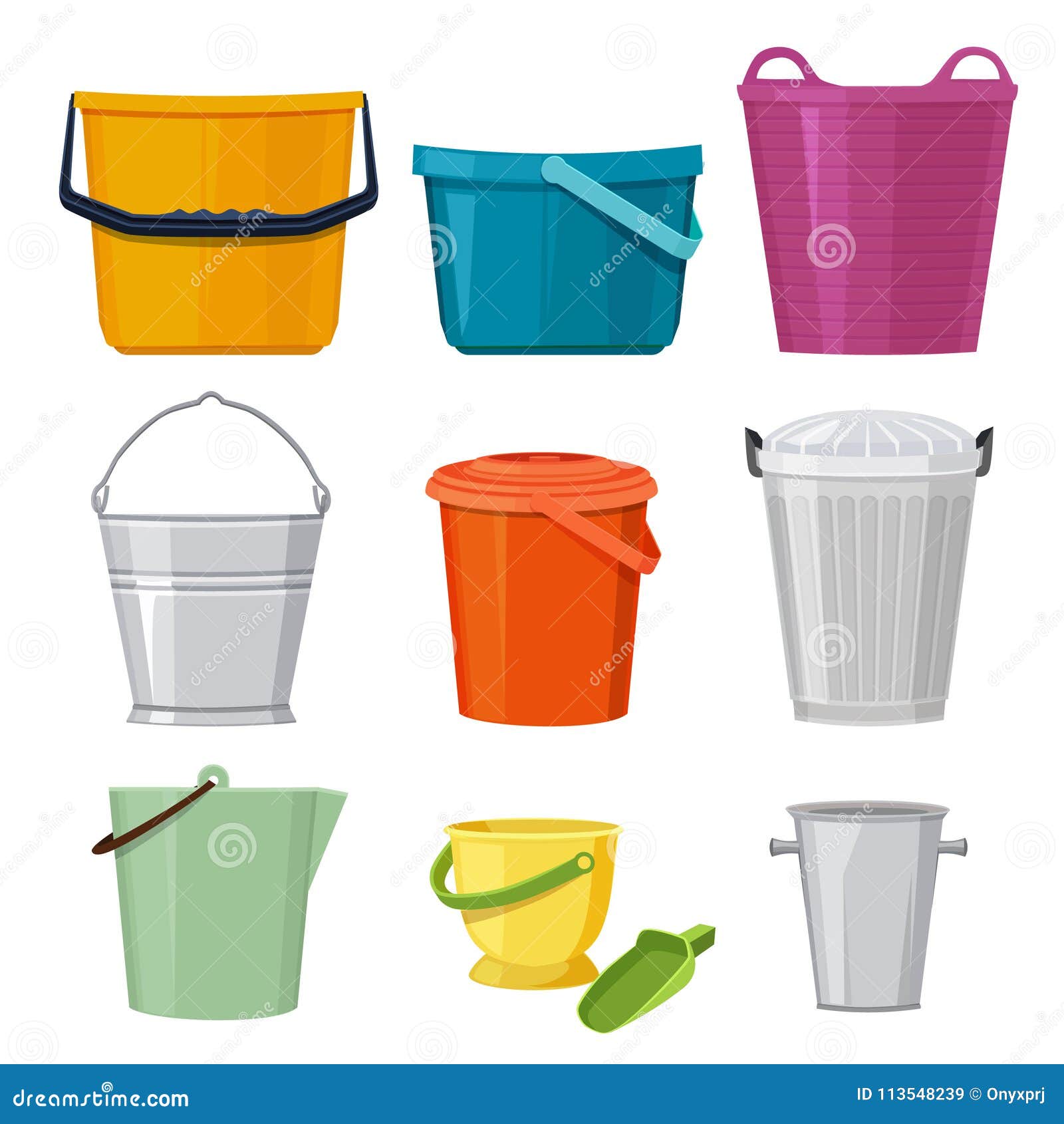 Verschillende Emmers Vastgestelde De Vector Isoleert Vector Illustratie ...