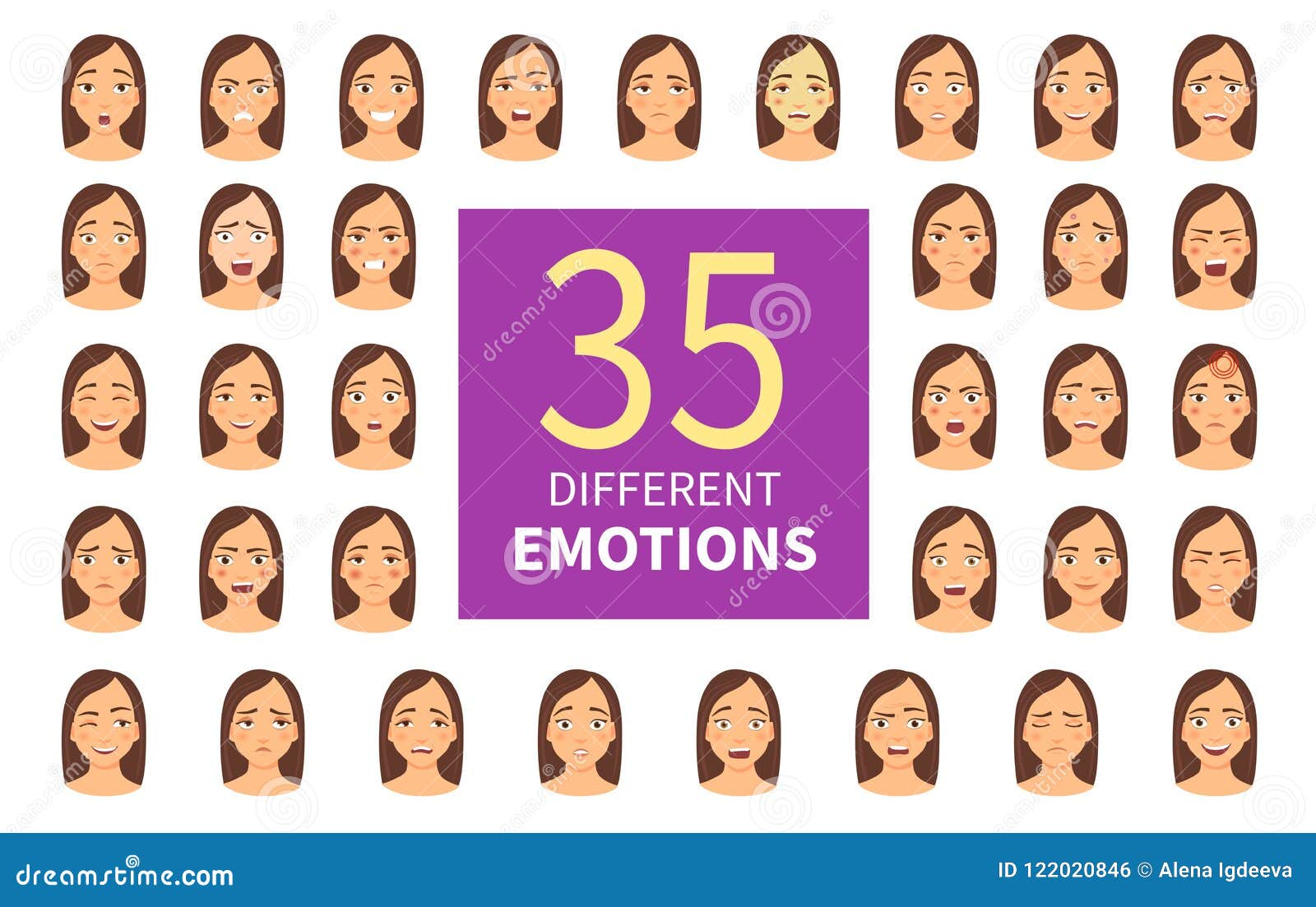 Verschillende emoties vector illustratie. Illustration of boos - 122020846