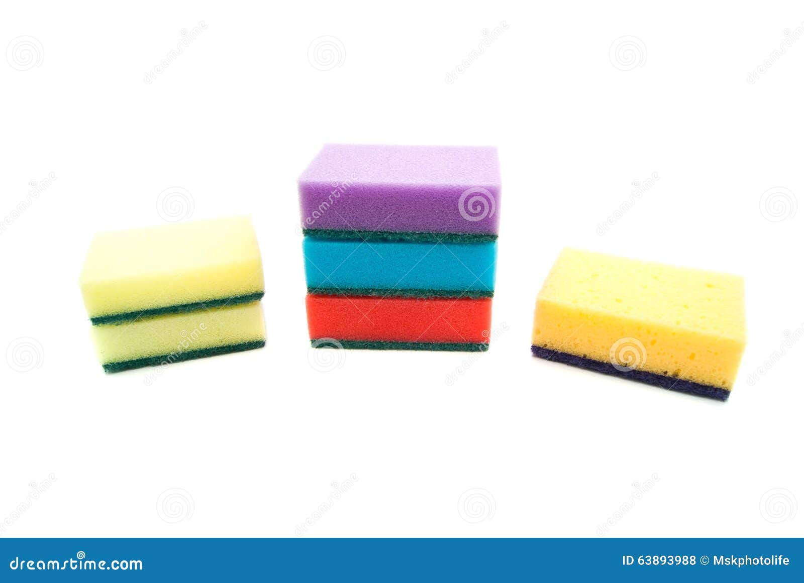 Verschillende Gekleurde Sponsen Op Wit Stock Foto - Image of ...