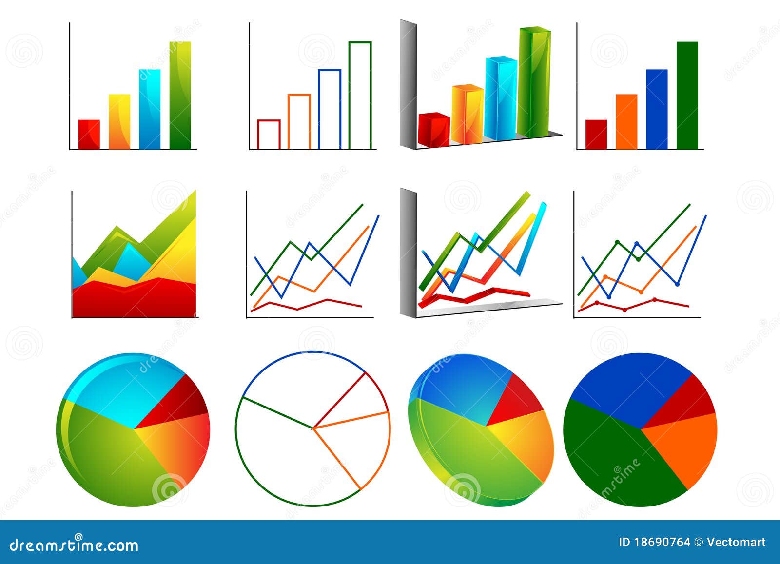 Verschillende Grafiek vector illustratie. Illustration of lijn - 18690764