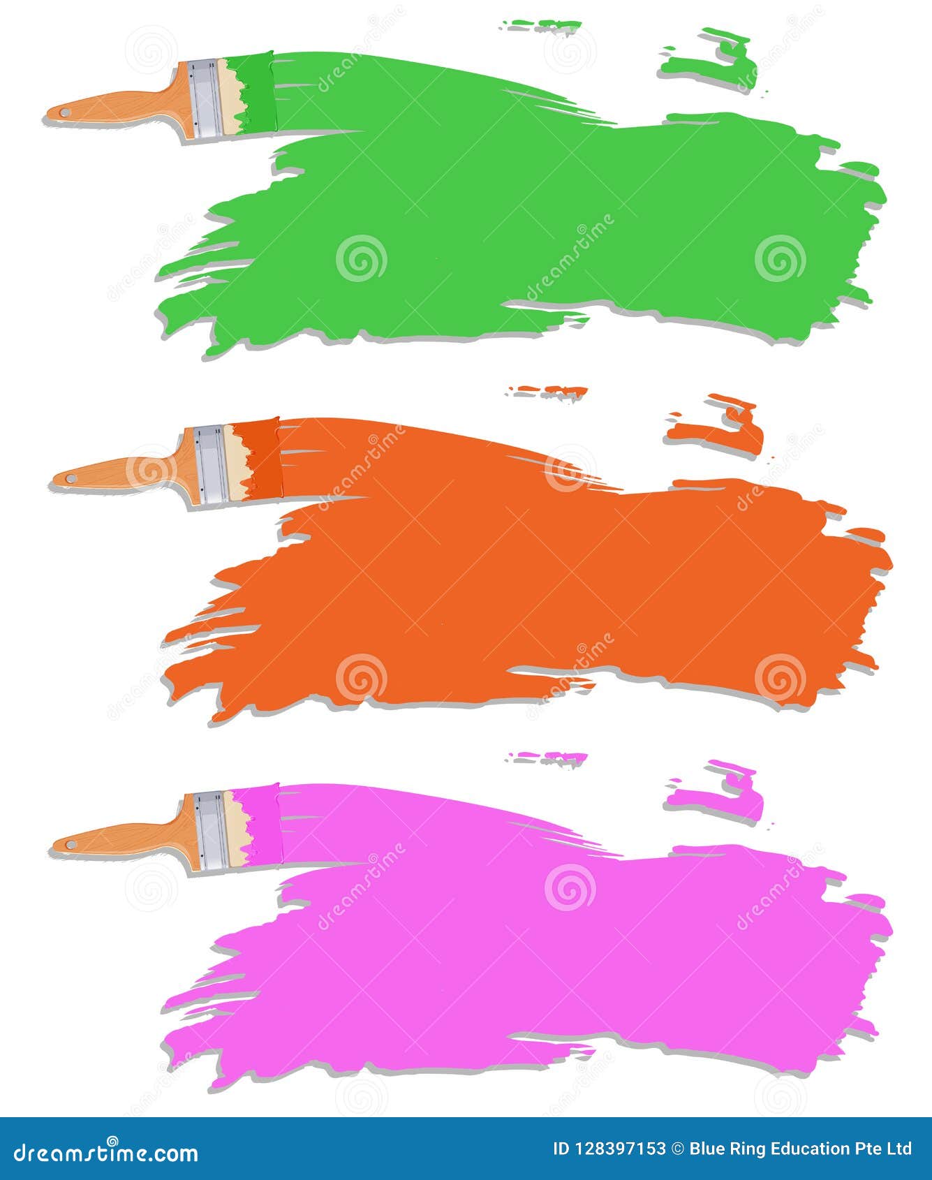 Verschillende Kleur Van Verfborstel Vector Illustratie - Illustration ...