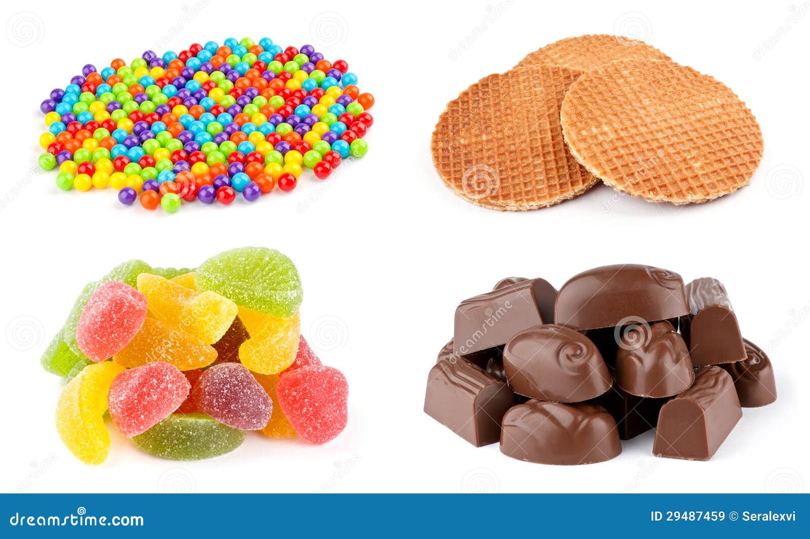 Verschillende Kleurrijke Snoepjes Stock Afbeelding - Image of wafeltje ...