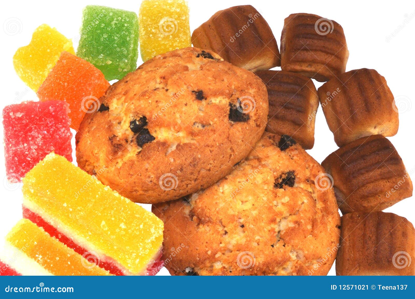 Verschillende Koekjes Met Snoepjes Stock Afbeelding - Afbeelding ...