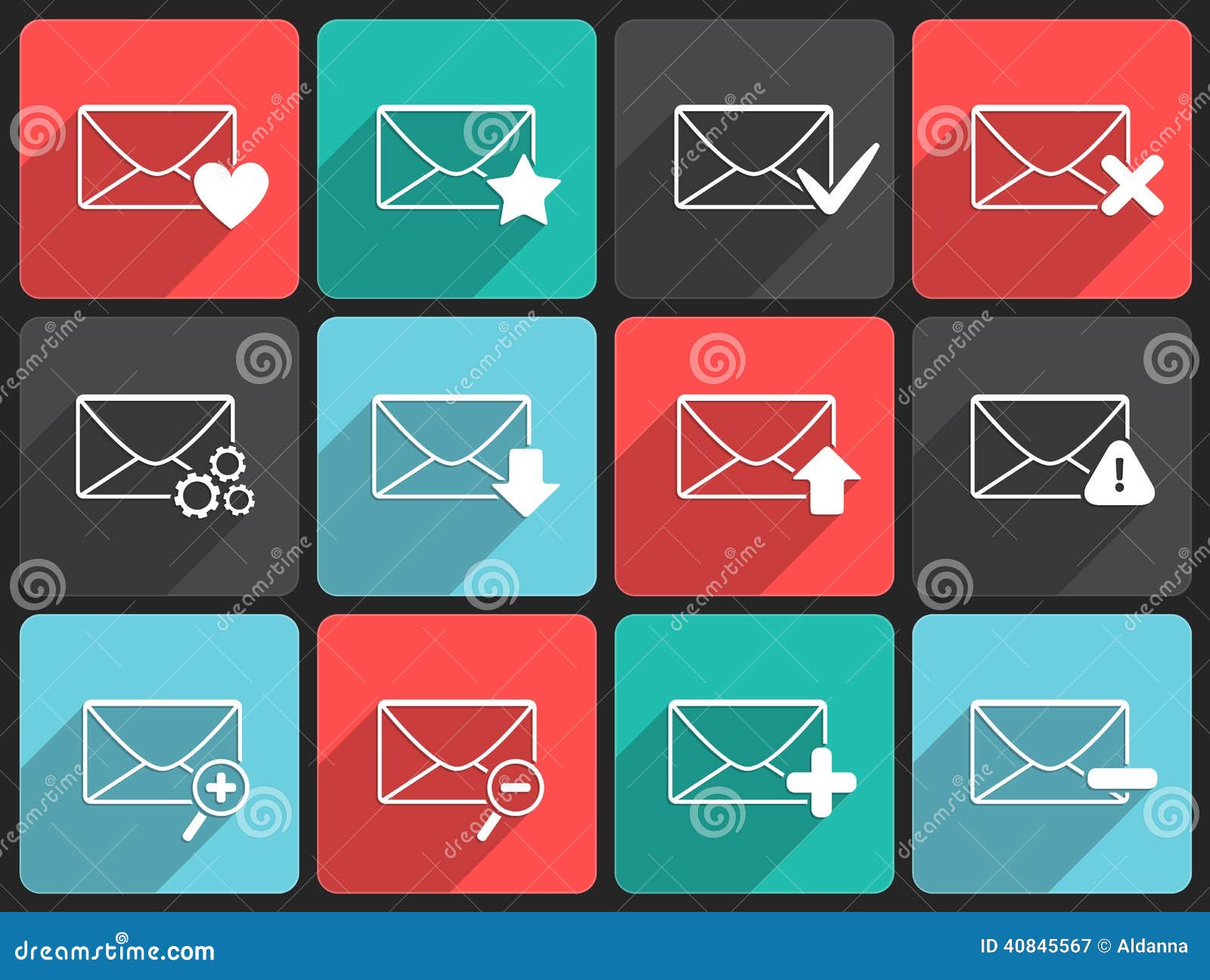 Verschillende Pictogrammen E-mail Stock Illustratie - Illustration of ...