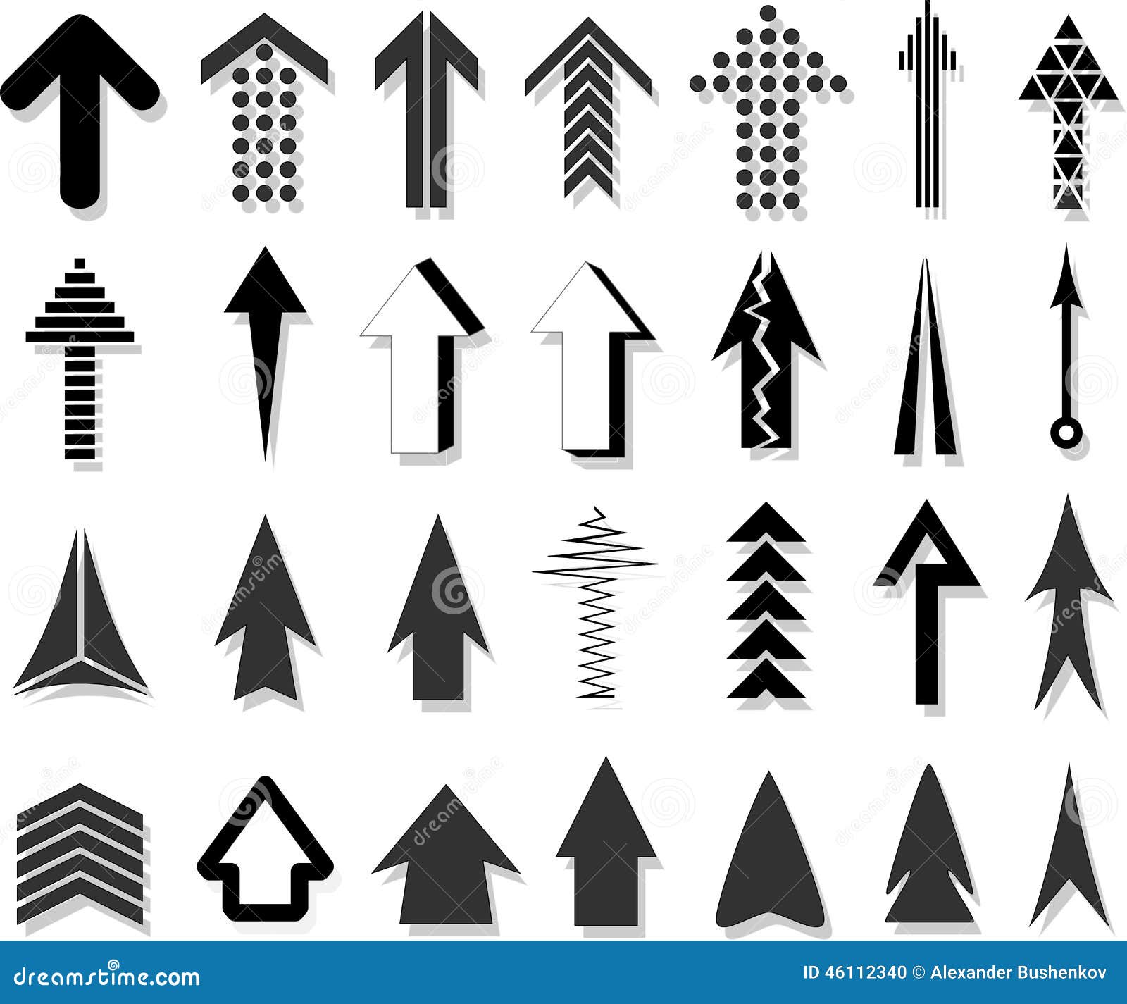 Verschillende pijlen vector illustratie. Illustration of punt - 46112340