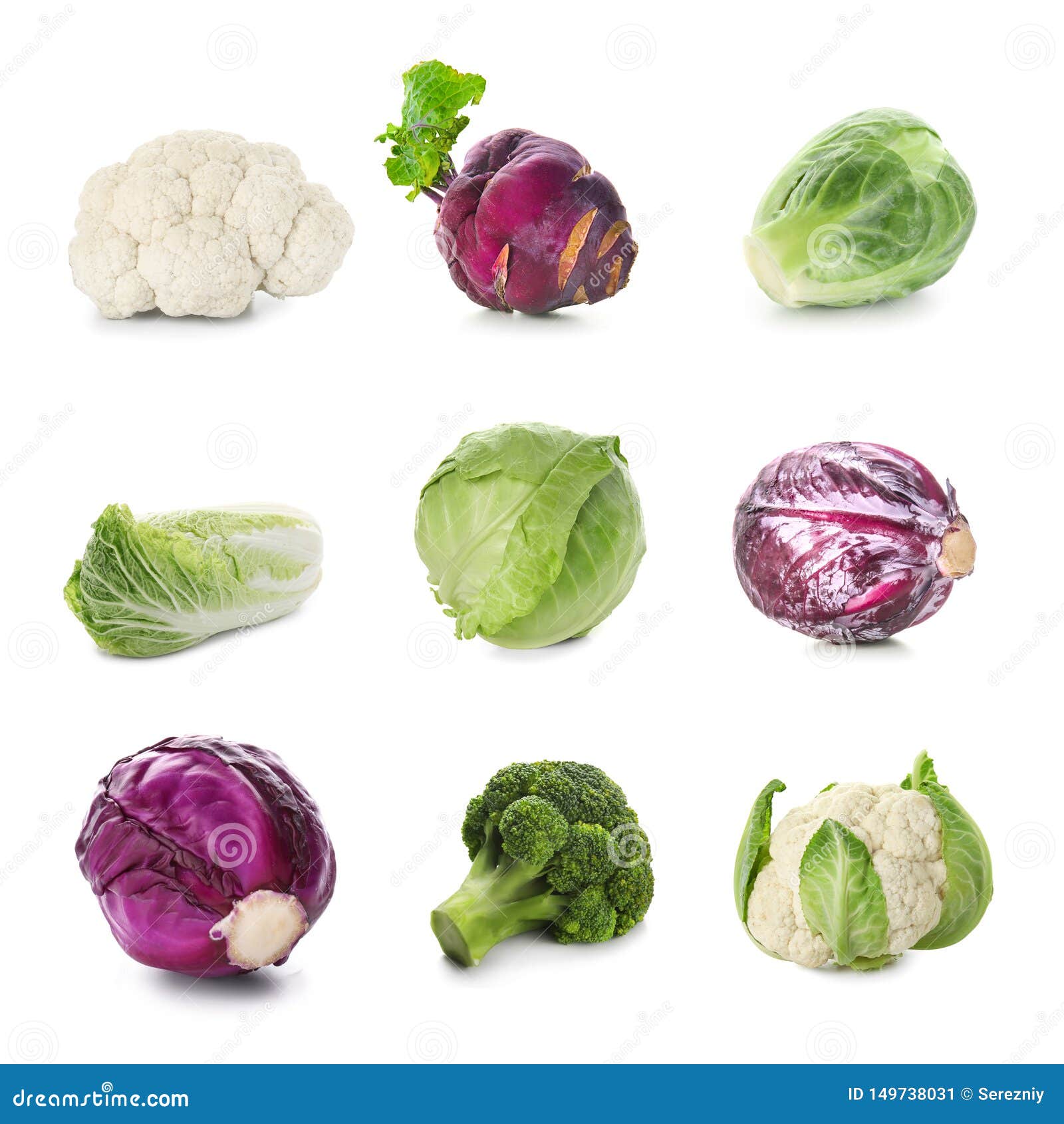 Verschillende Soorten Kool Op Witte Achtergrond Stock Afbeelding ...