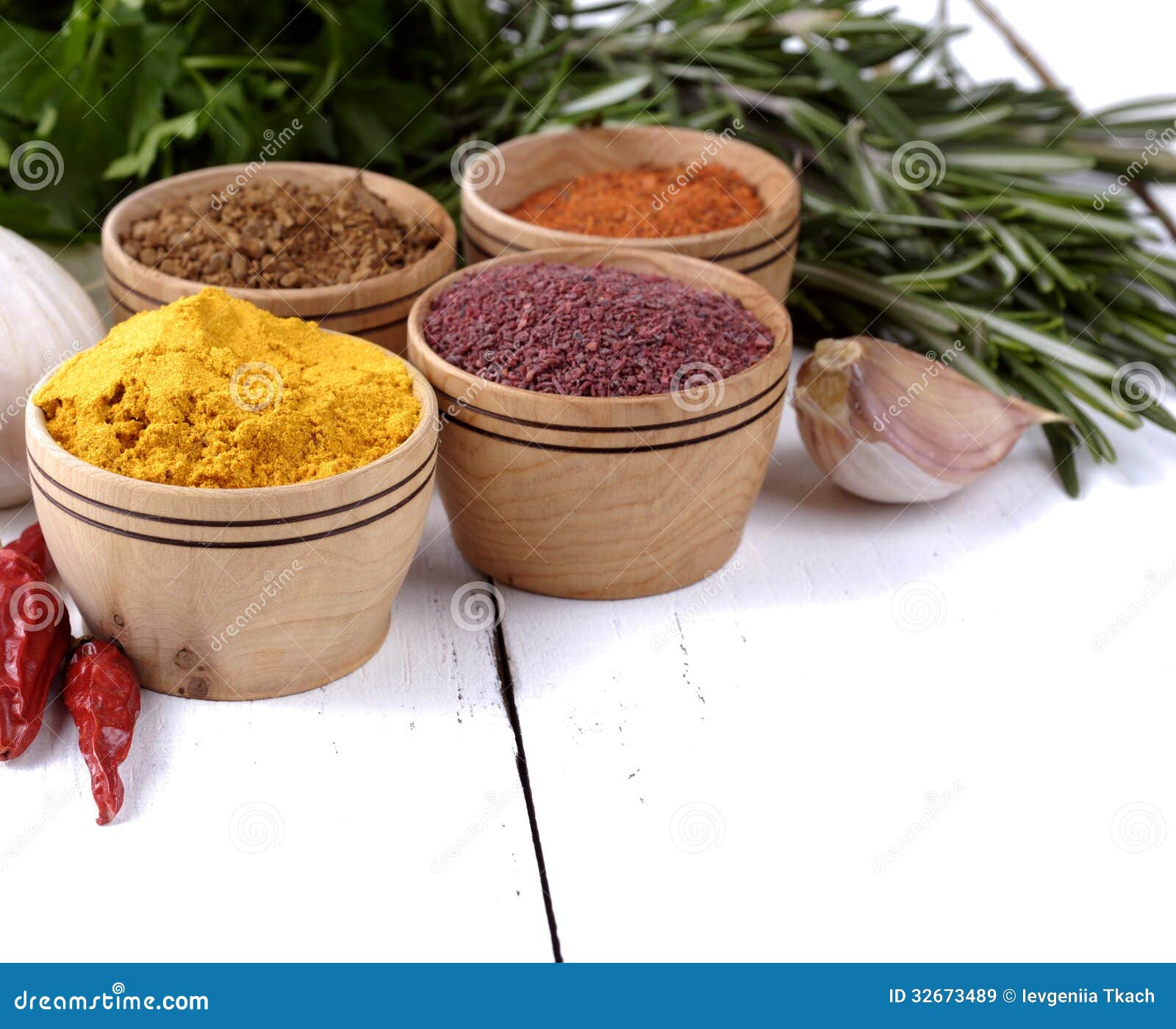 Verschillende Soorten Kruiden En Kruiden Stock Afbeelding - Image of ...