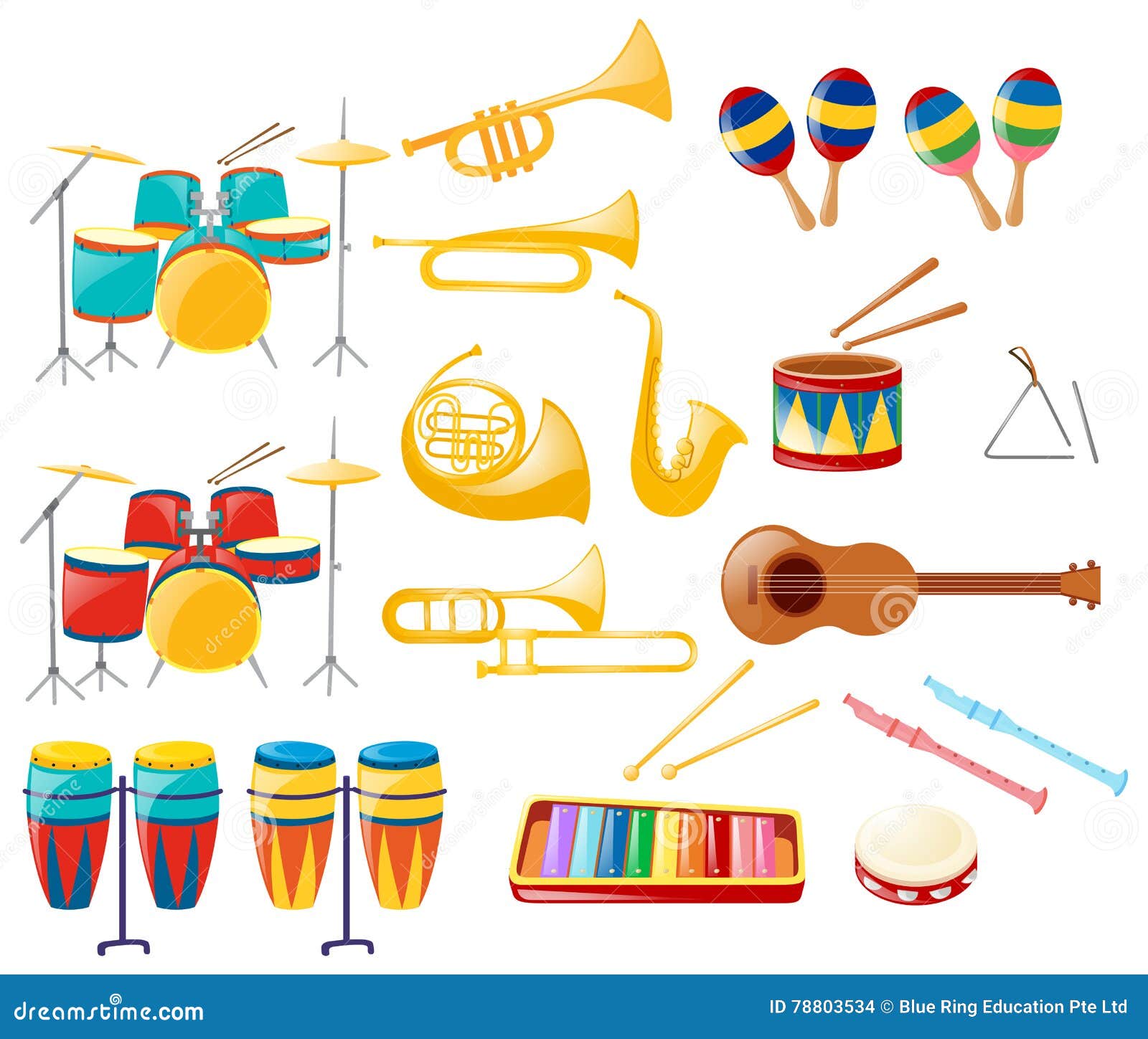 Verschillende Soorten Muzikale Instrumenten Vector Illustratie ...
