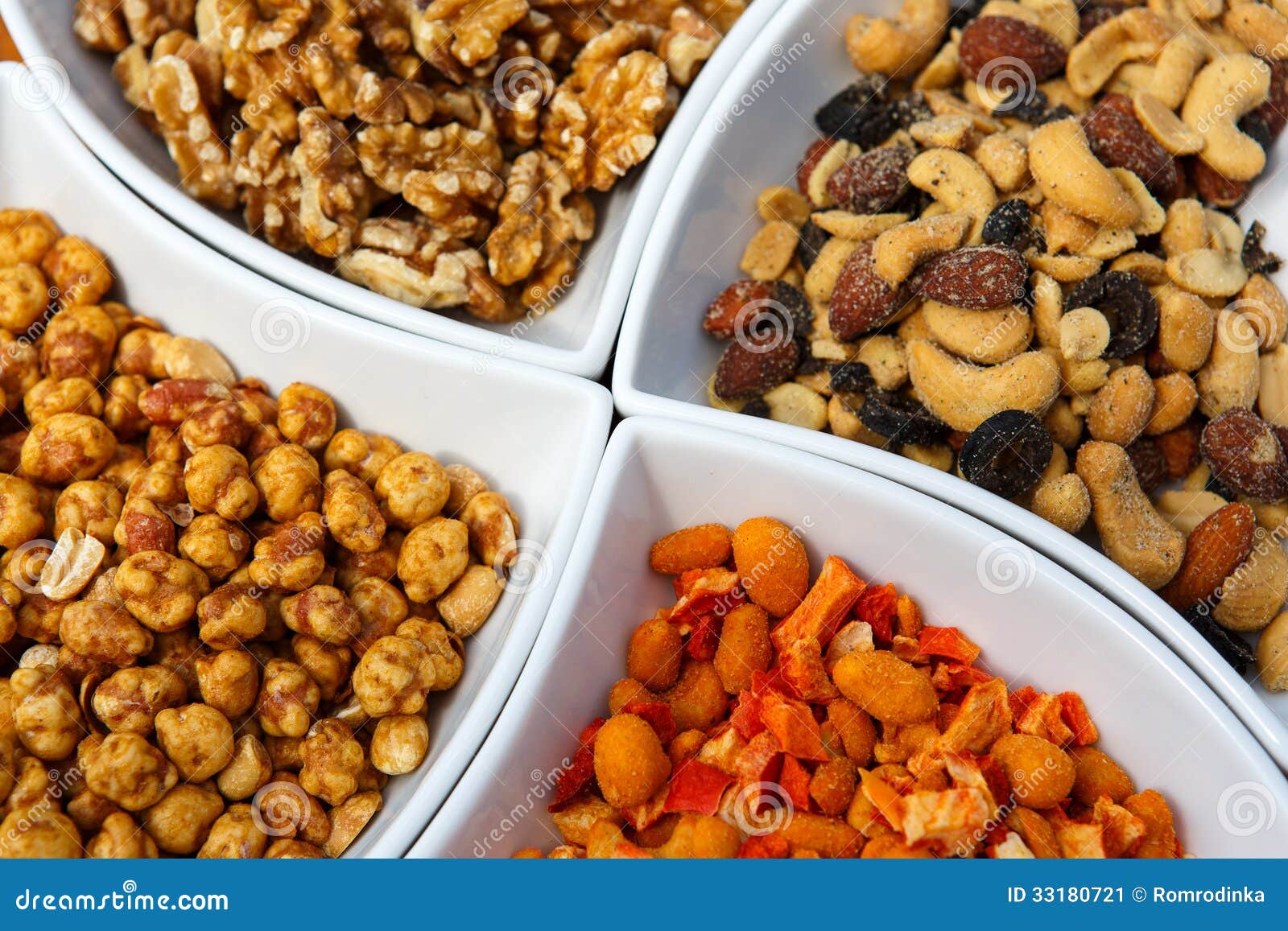 Verschillende Soorten Noten Als Zoute Snack Stock Afbeelding - Image of ...