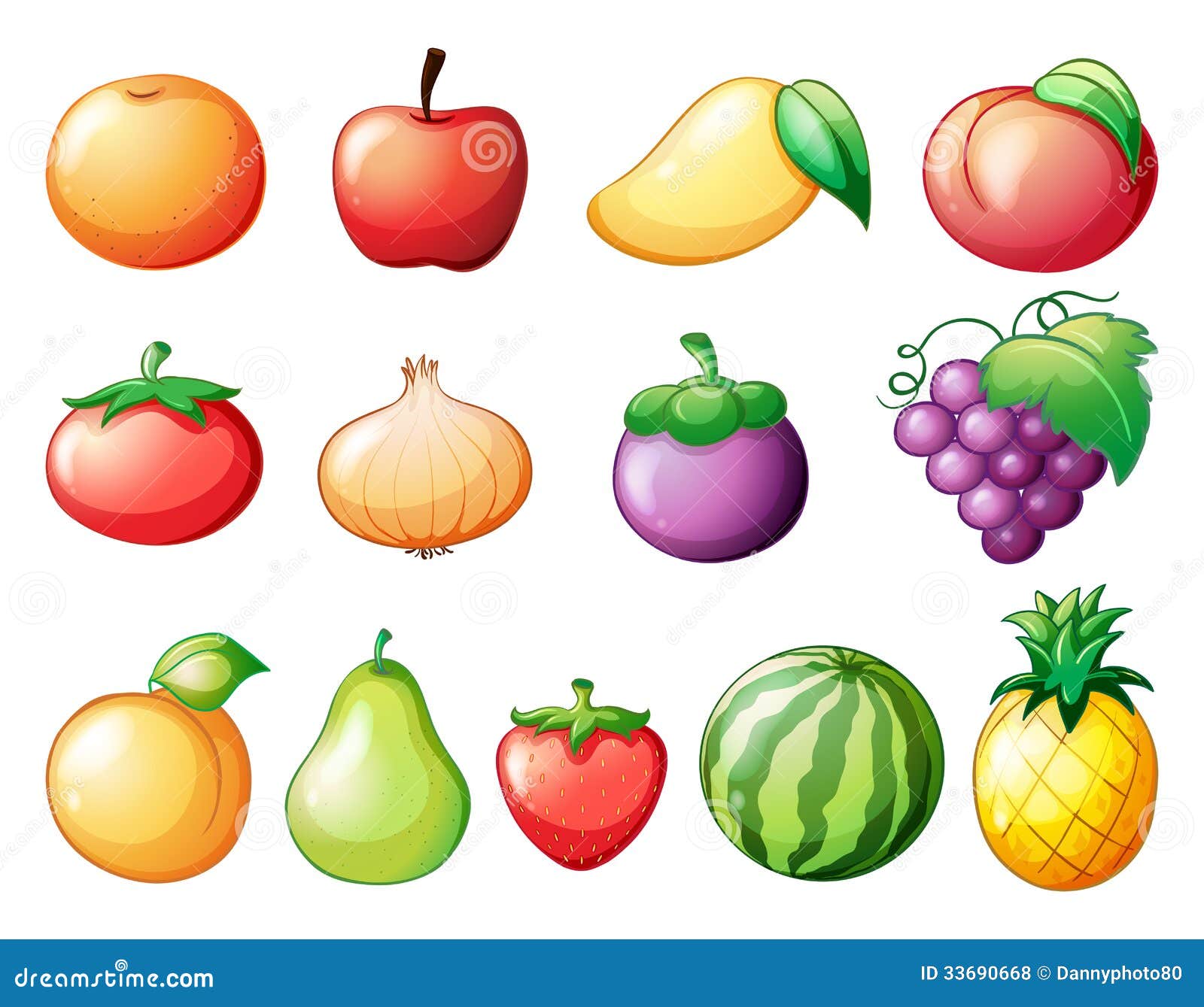 Verschillende Soorten Vruchten Vector Illustratie - Illustration of ...