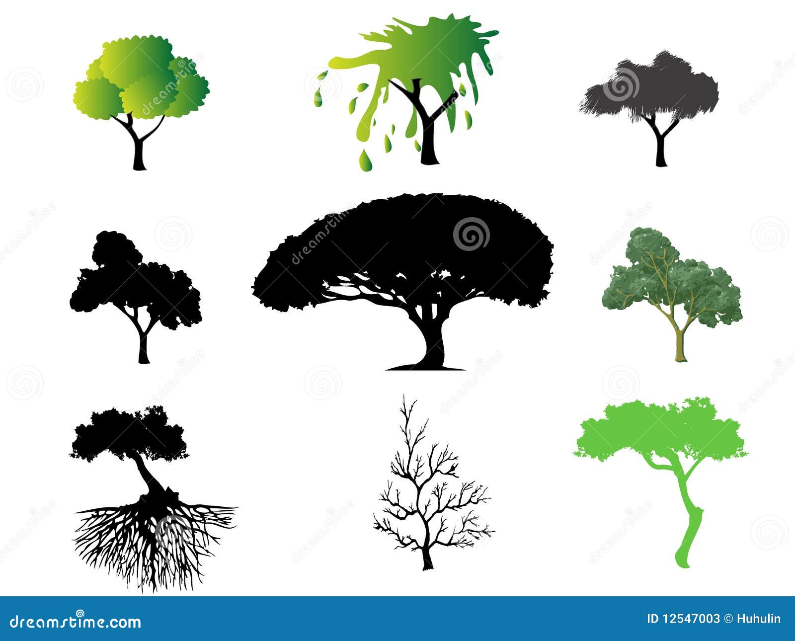 Verschillende Types Van Bomen Vector Illustratie - Illustration of ...