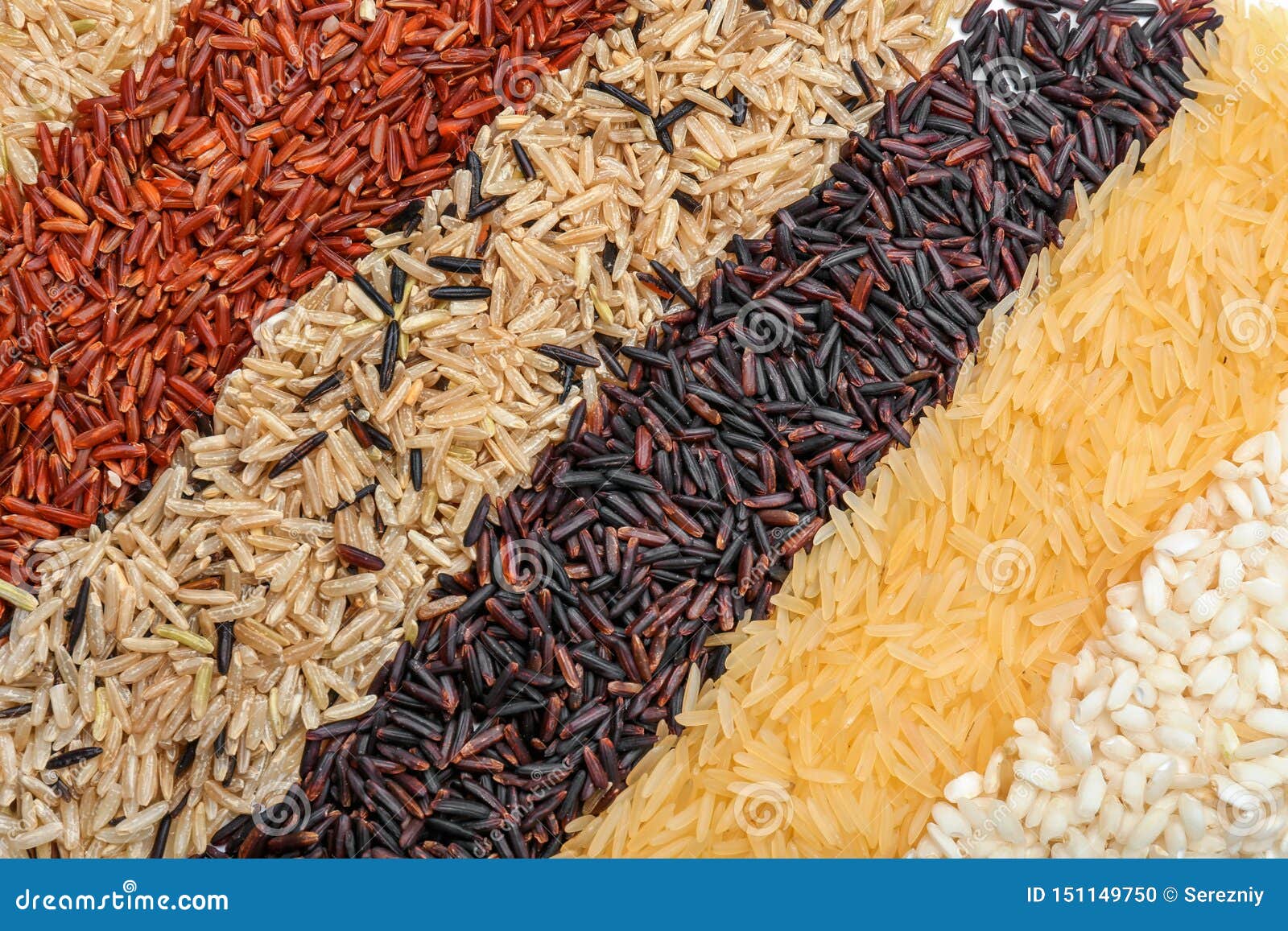 Verschillende Types Van Rijst Als Achtergrond Stock Foto - Image of ...