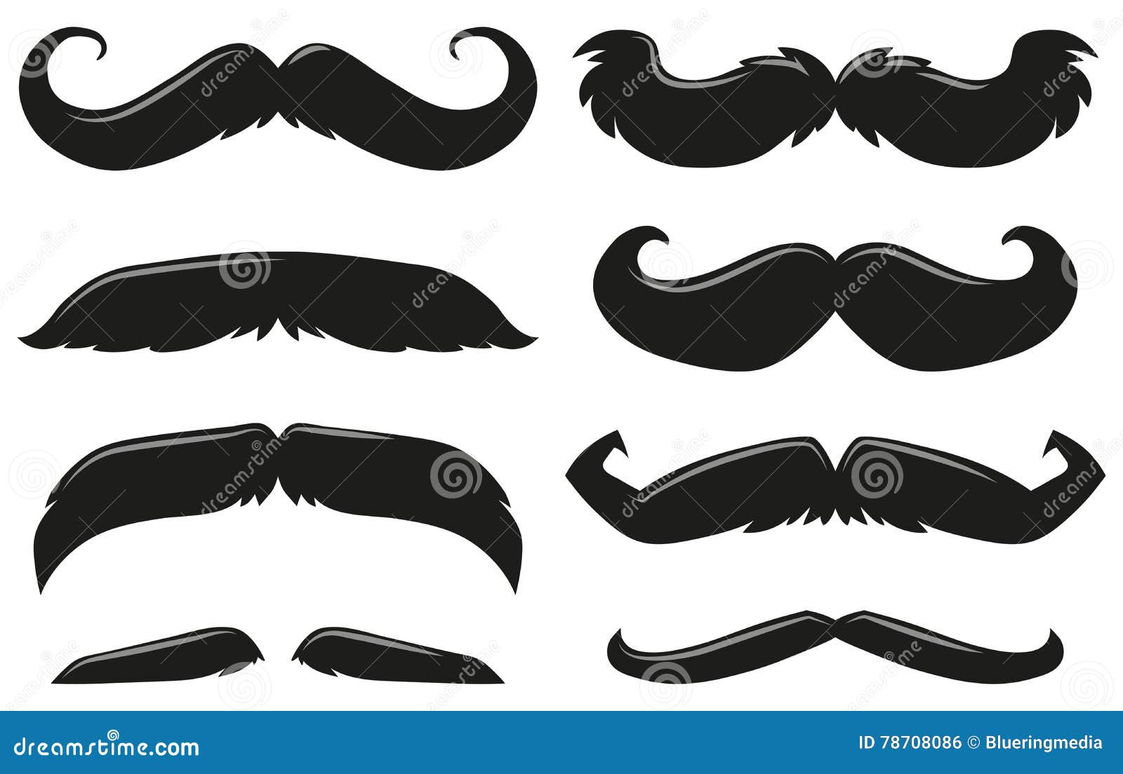 Verschillende Types Van Snor Stock Illustratie - Illustration of stijl ...