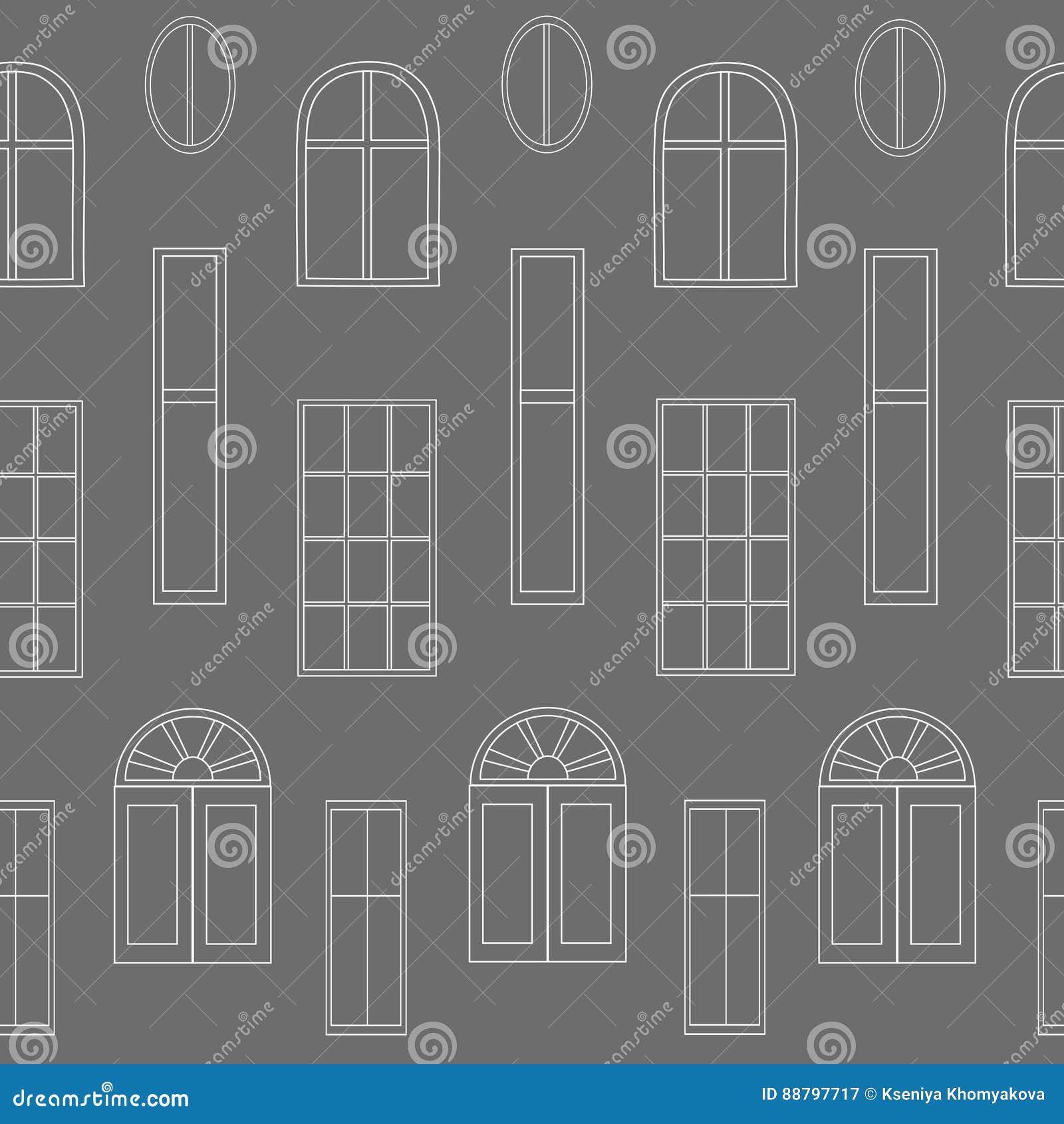 Verschillende Types Van Vensters Stock Illustratie - Illustration of ...