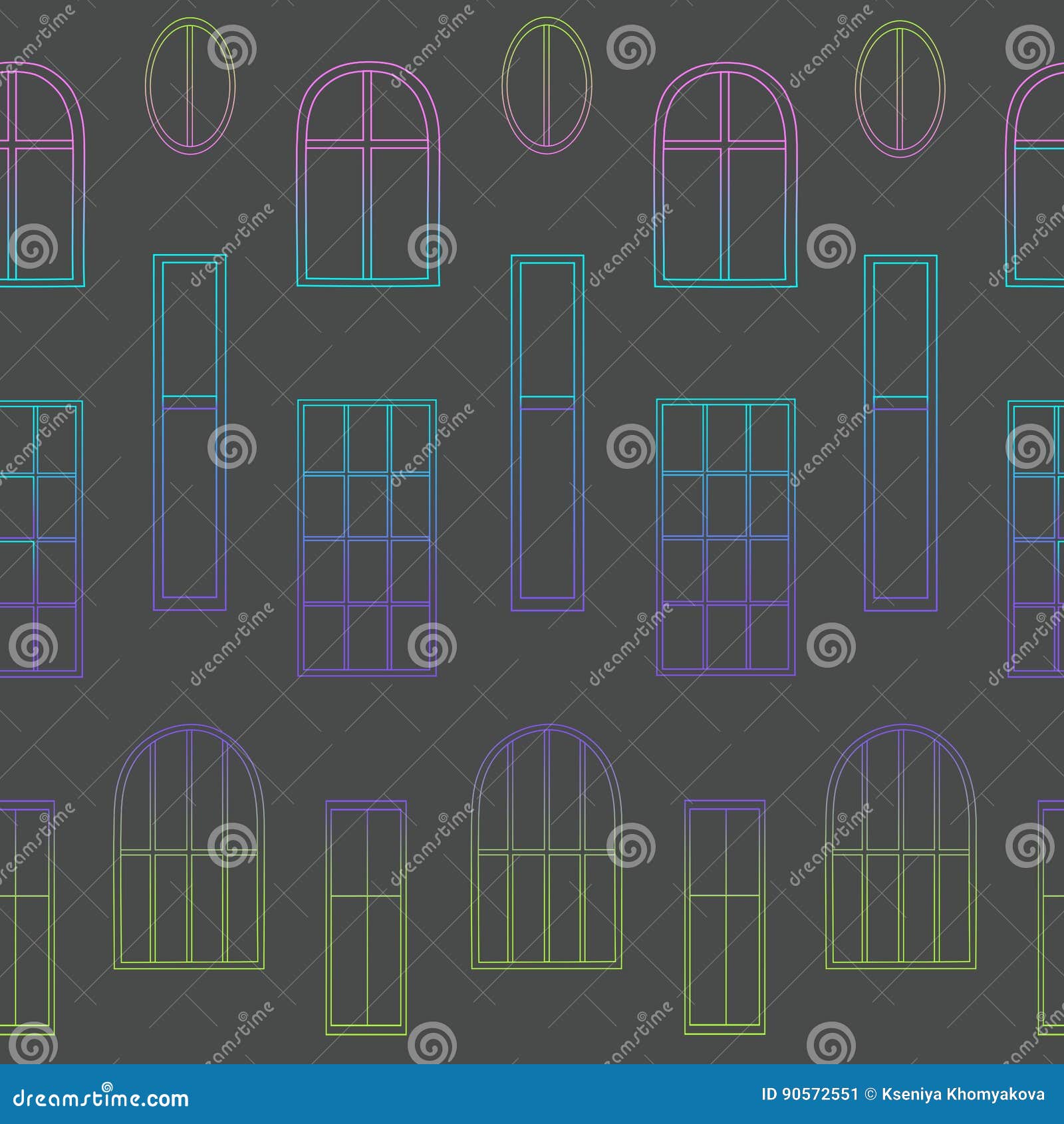 Verschillende Types Van Vensters Stock Illustratie - Illustration of ...
