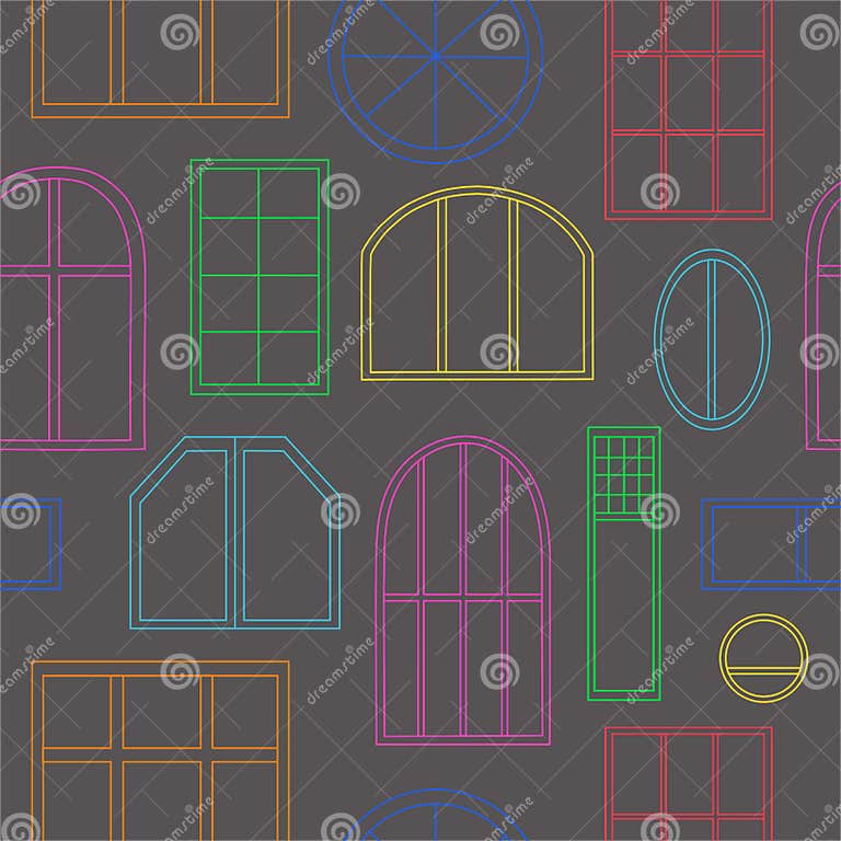 Verschillende Types Van Vensters Stock Illustratie - Illustration of ...