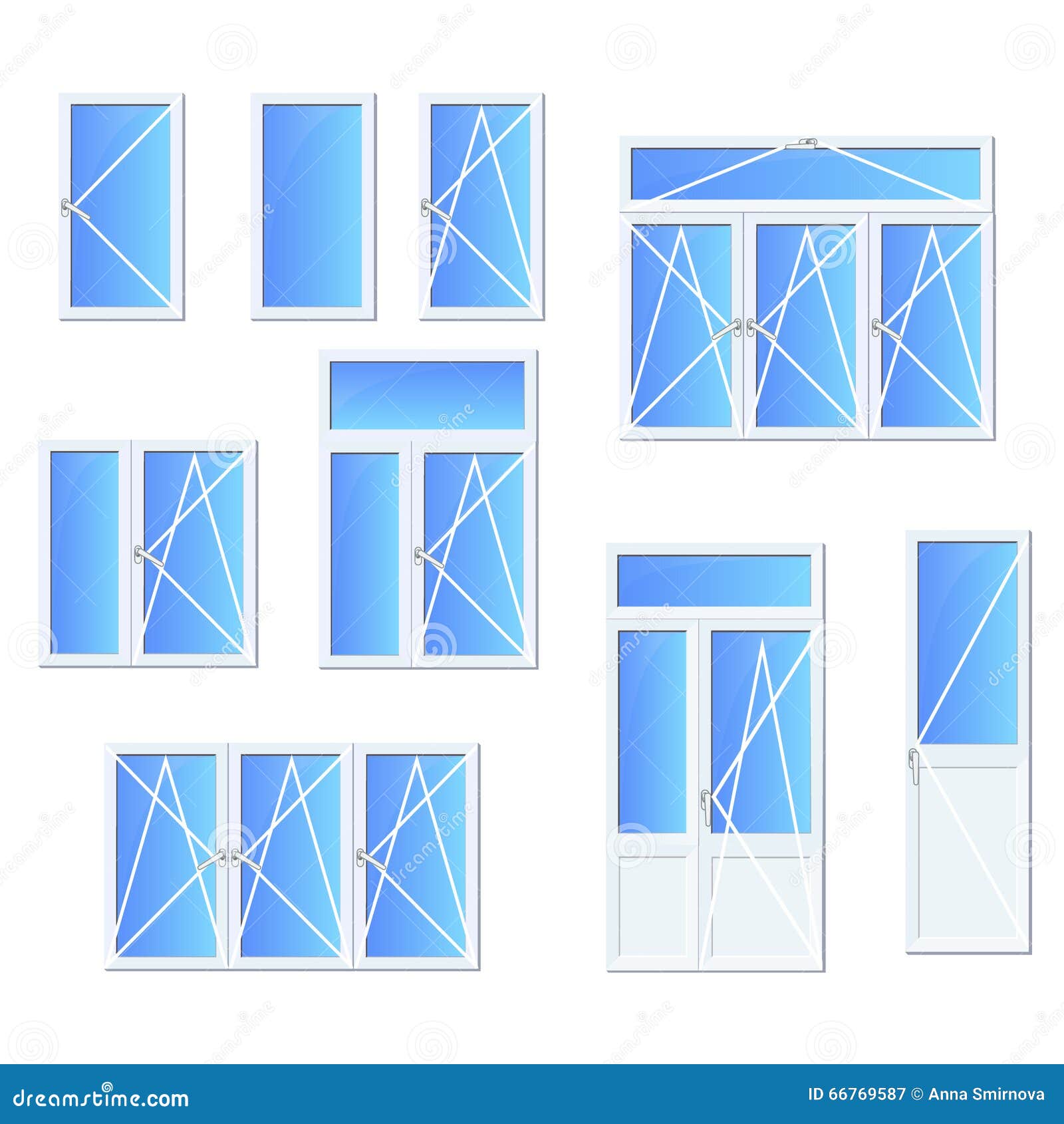 Verschillende Types Van Vensters En Deuren Stock Illustratie ...