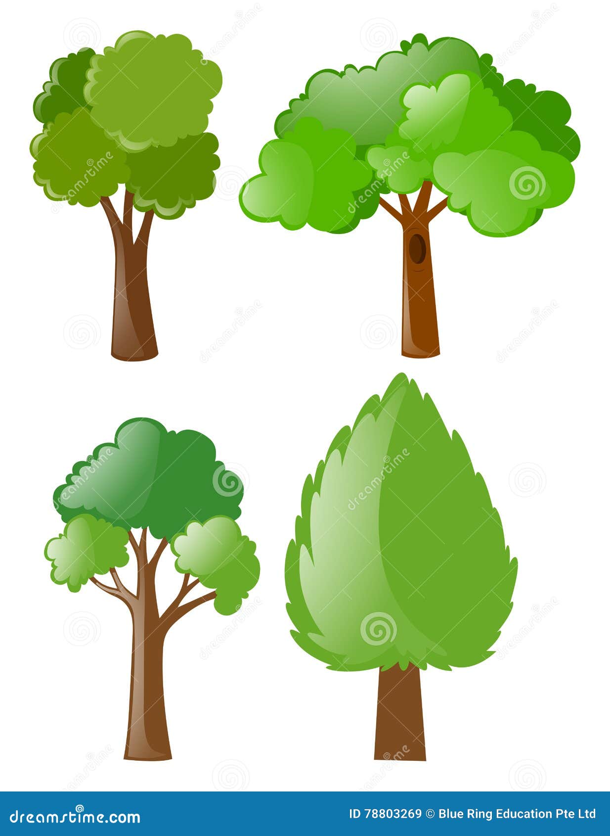 Verschillende Vormen Van Bomen Vector Illustratie - Illustration of ...