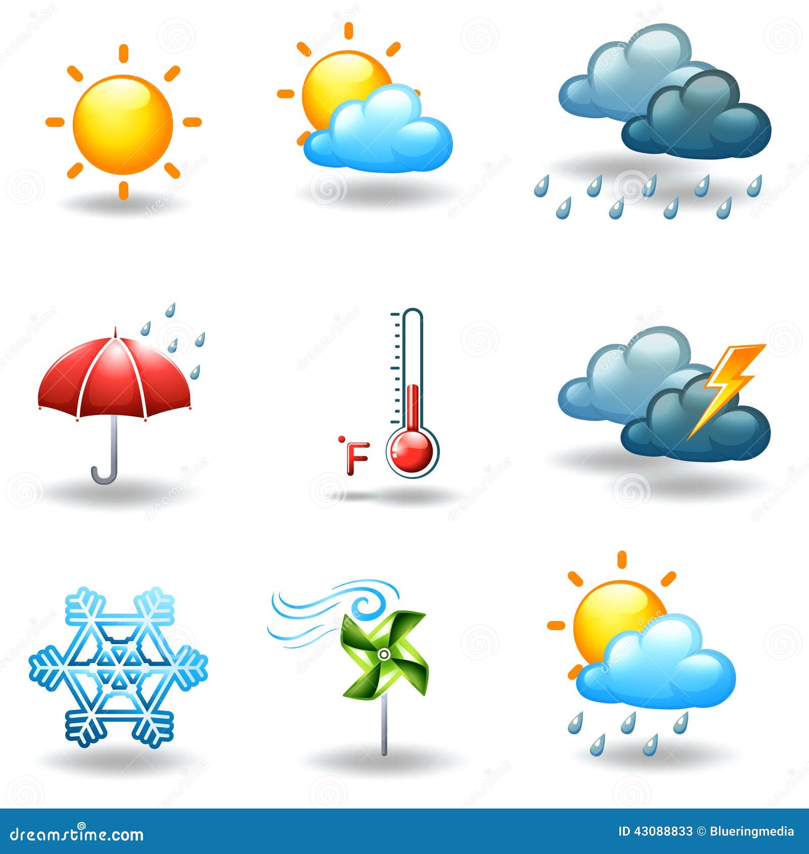 Verschillende Weersomstandigheden Vector Illustratie - Illustration of ...